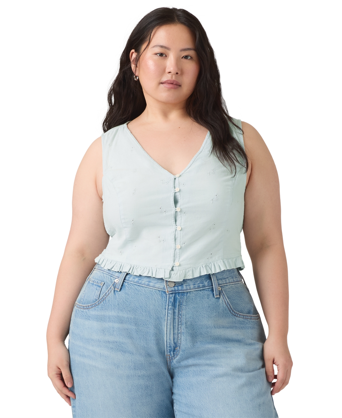 Click here for Levis Plus Size Teagan V-Neck Sleeveless Blouse -... prices