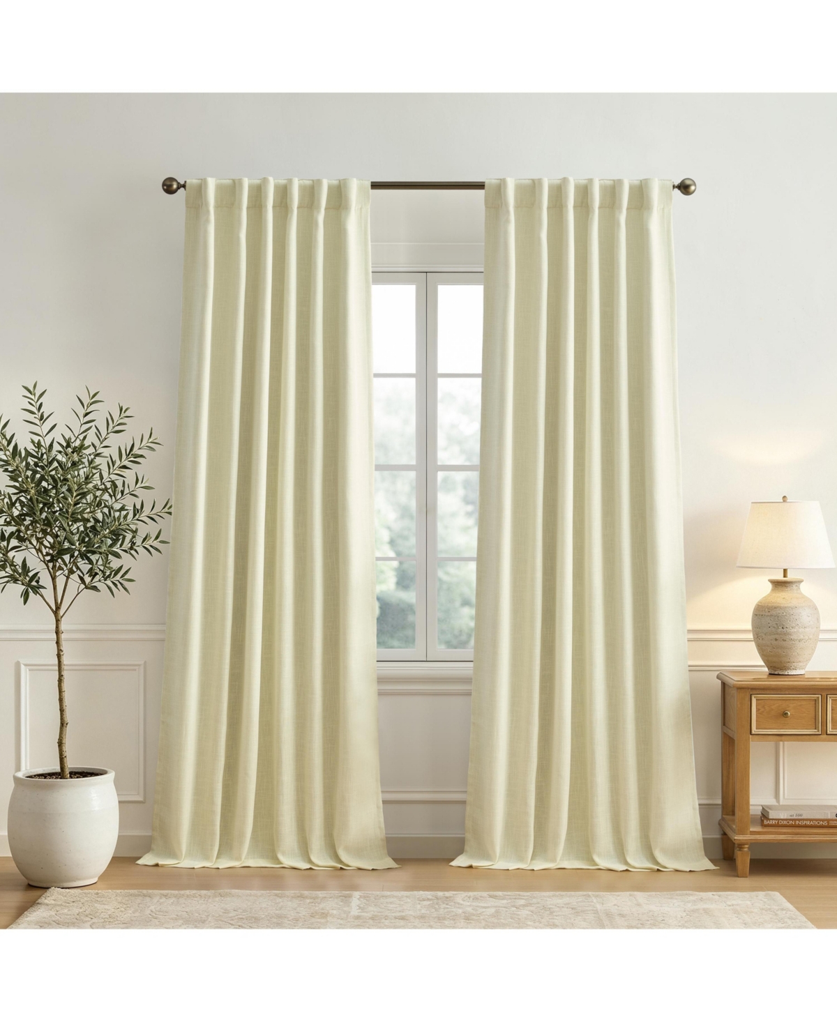 Click here for Lenox Serene Linen Blend Blackout Back Tab/Rod Poc... prices