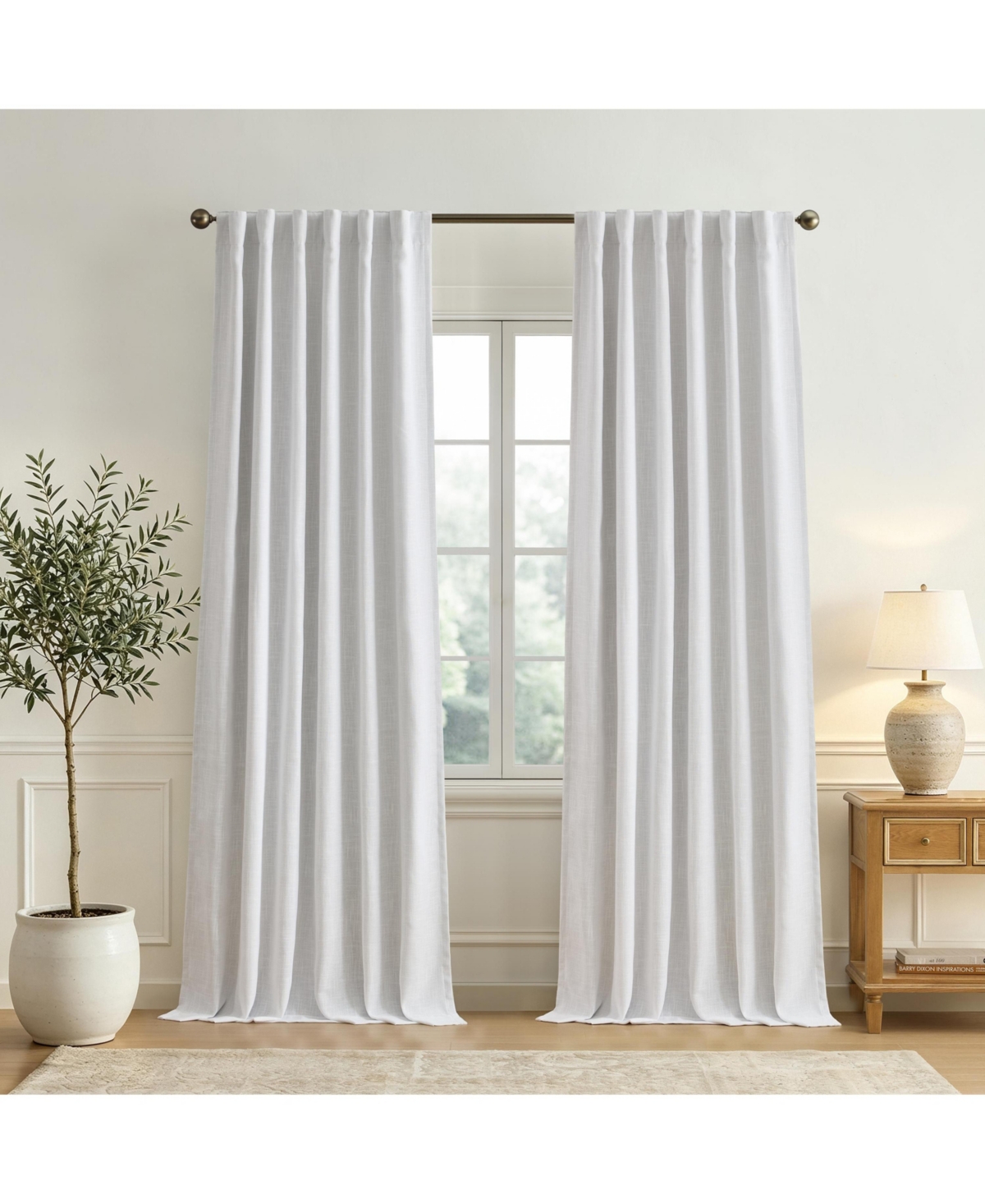 Click here for Lenox Serene Linen Blend Blackout Back Tab/Rod Poc... prices
