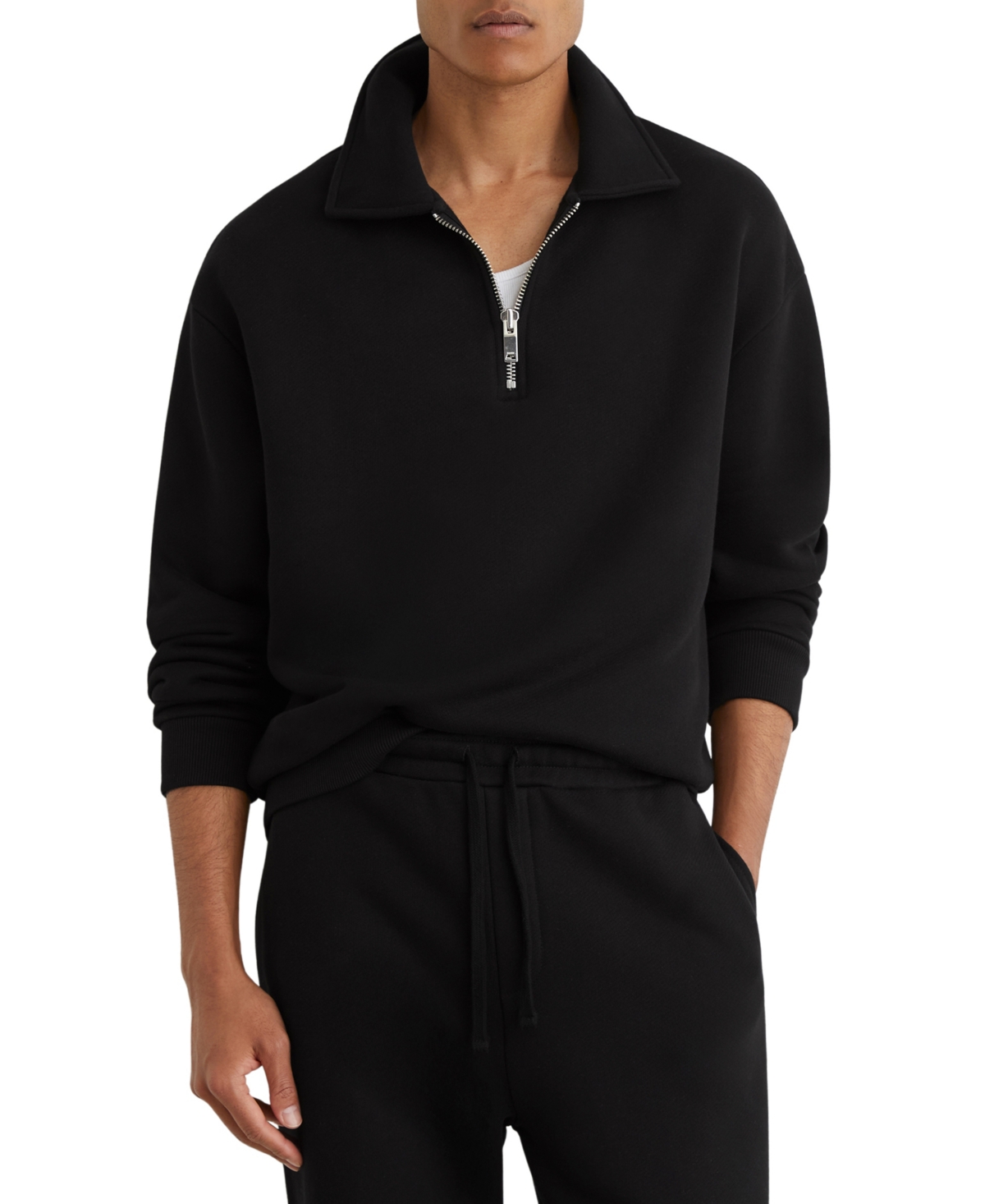 Click here for Reiss Mens Kurwin Cotton Heavyweight Half-Zip Swea... prices