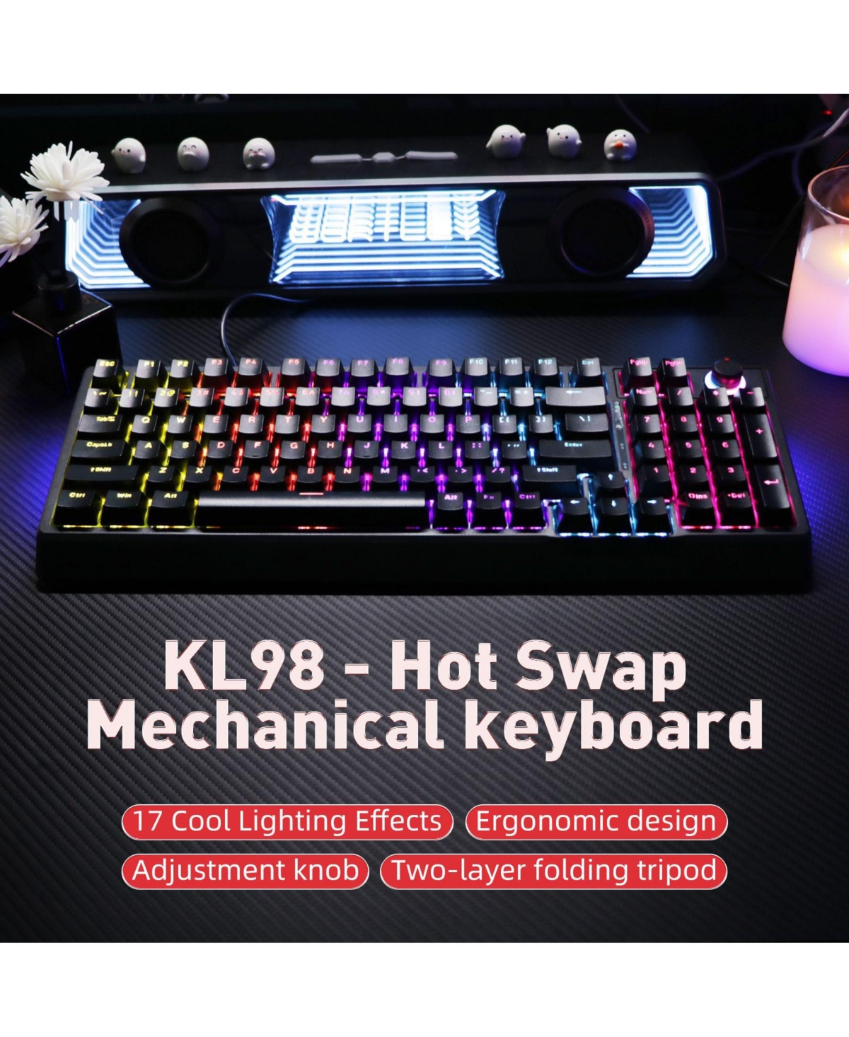 Click here for Lisen KL98 Wired 98-Key Compact Hot-Swappable Mech... prices