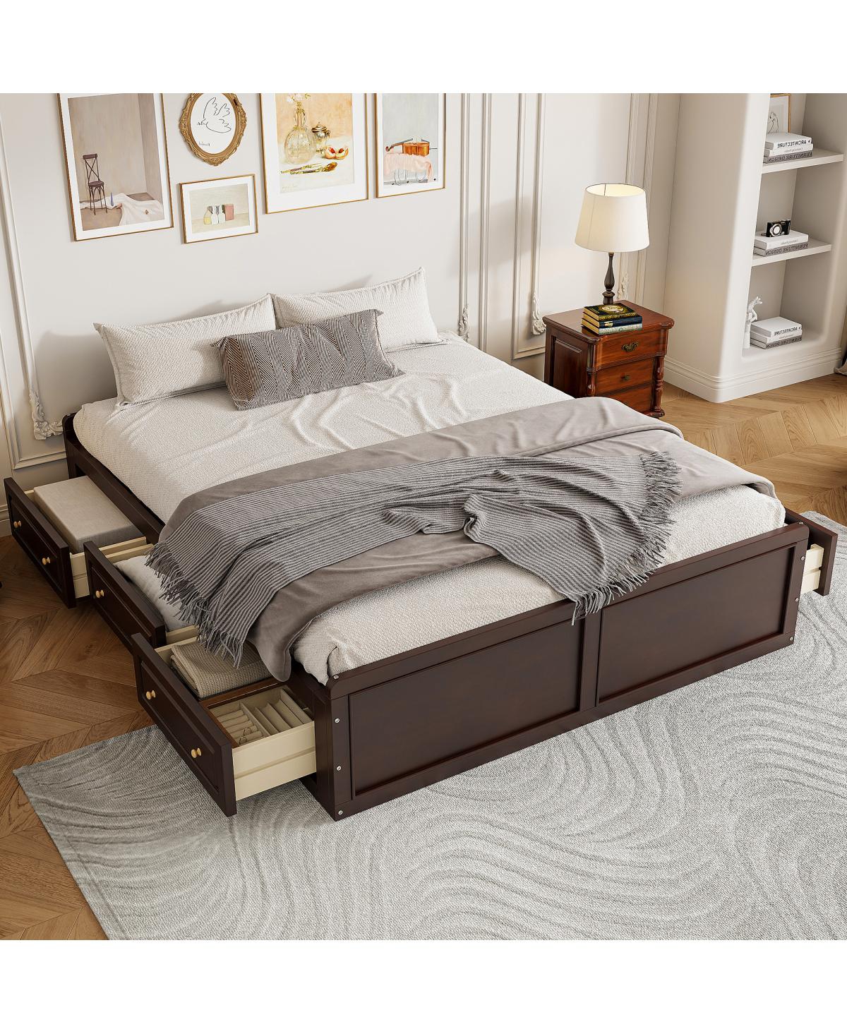 Click here for Streamdale Furniture Wood Queen Size Platform Bed... prices