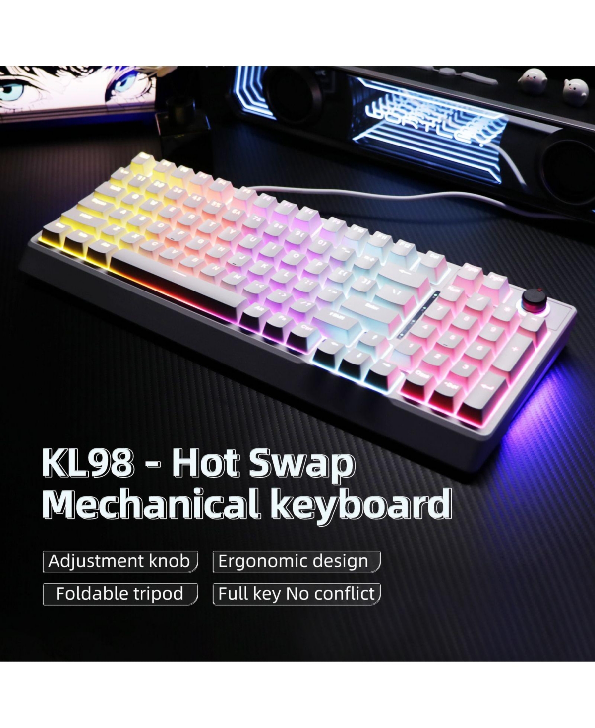 Click here for Lisen KL98 Wired 98-Key Compact Hot-Swappable Mech... prices