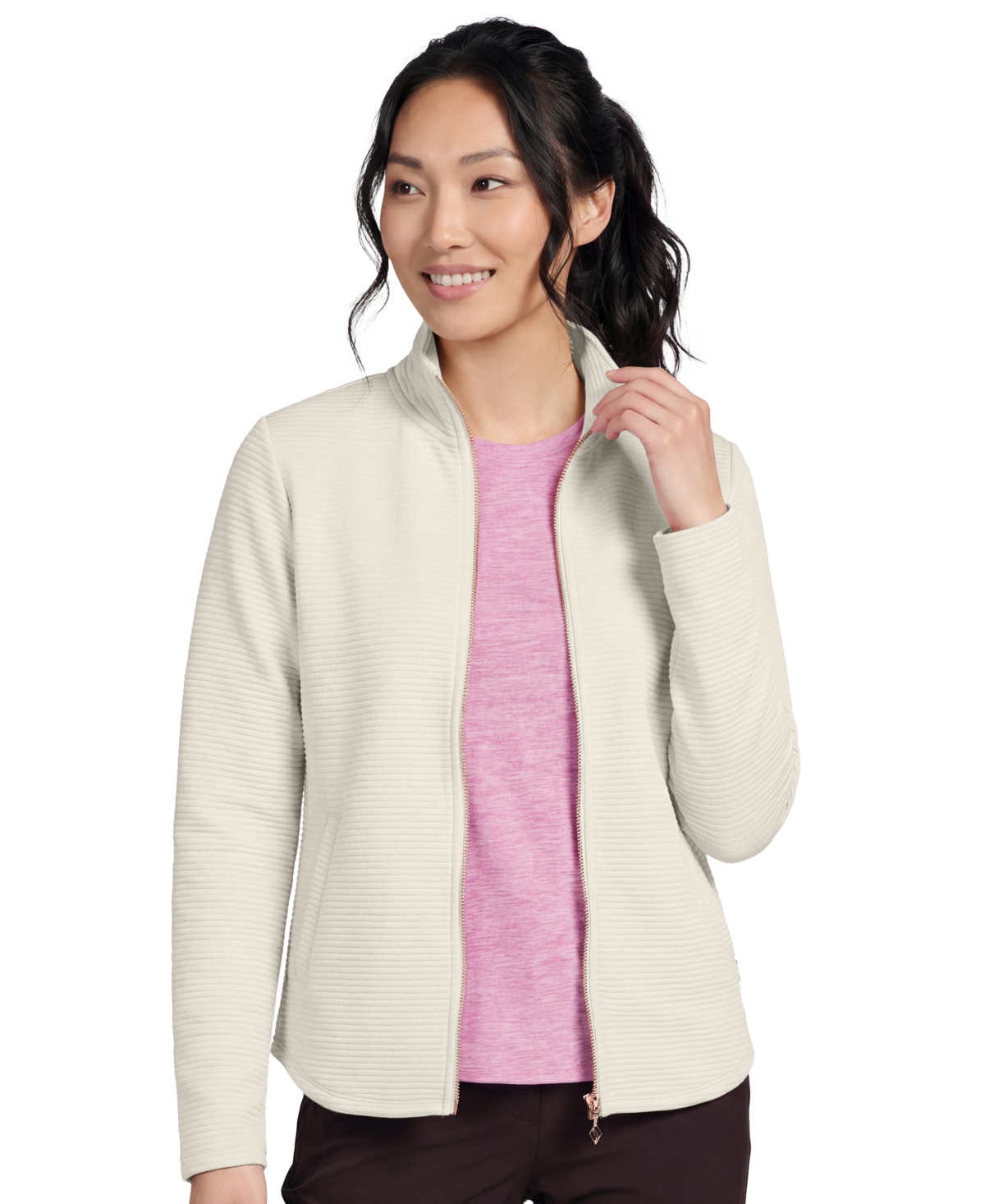 Click here for Skechers Womens The Gowalk Shine Jacket - Egrey prices