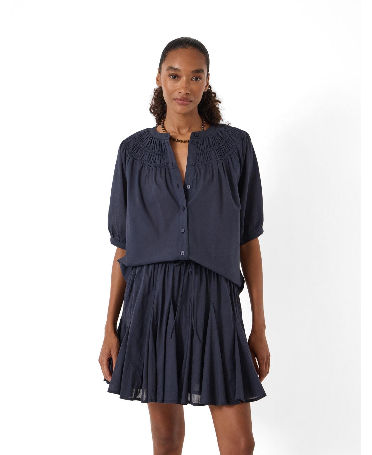 Click here for Hush Womens Brisa Relaxed Fit Blouse - Navy prices