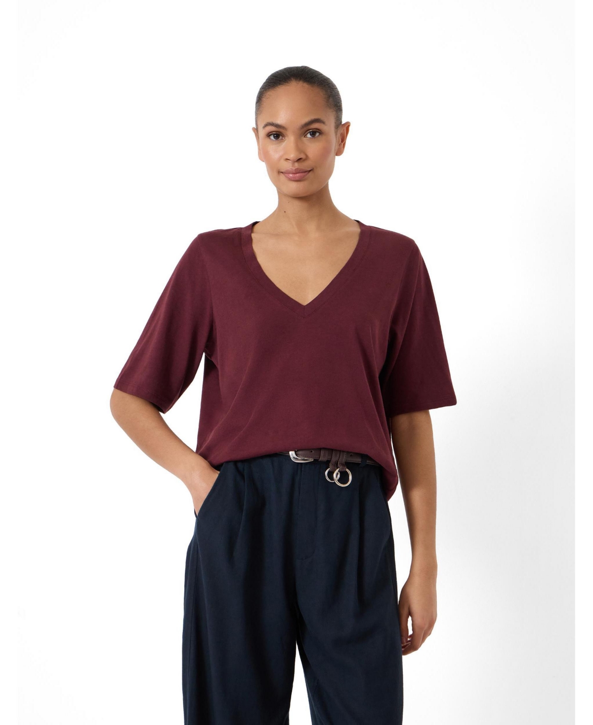 Click here for Hush Womens Reece V-Neck Drapey T-shirt - Candy pi... prices