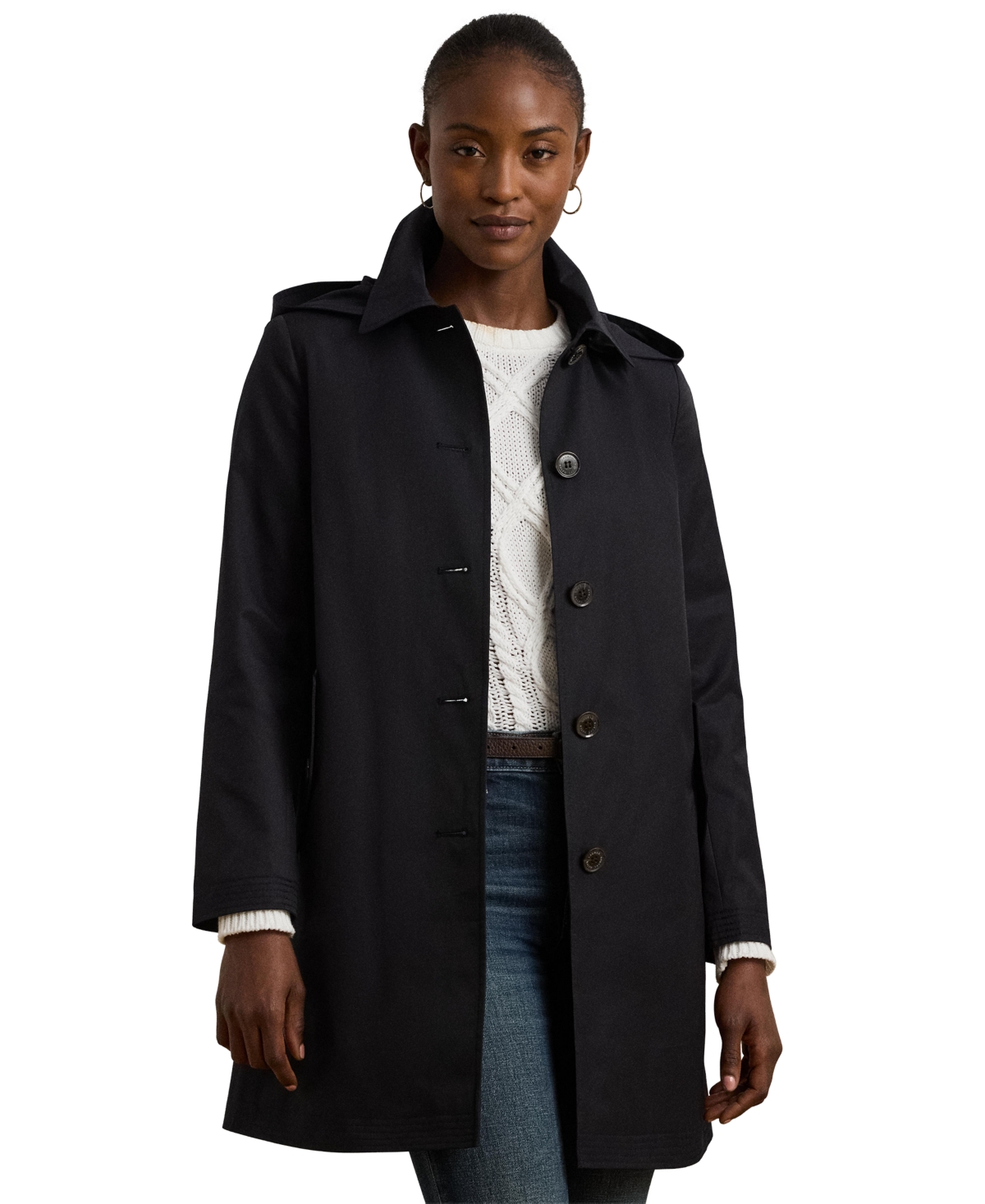 Click here for Lauren Ralph Lauren Womens Hooded A-Line Raincoat... prices
