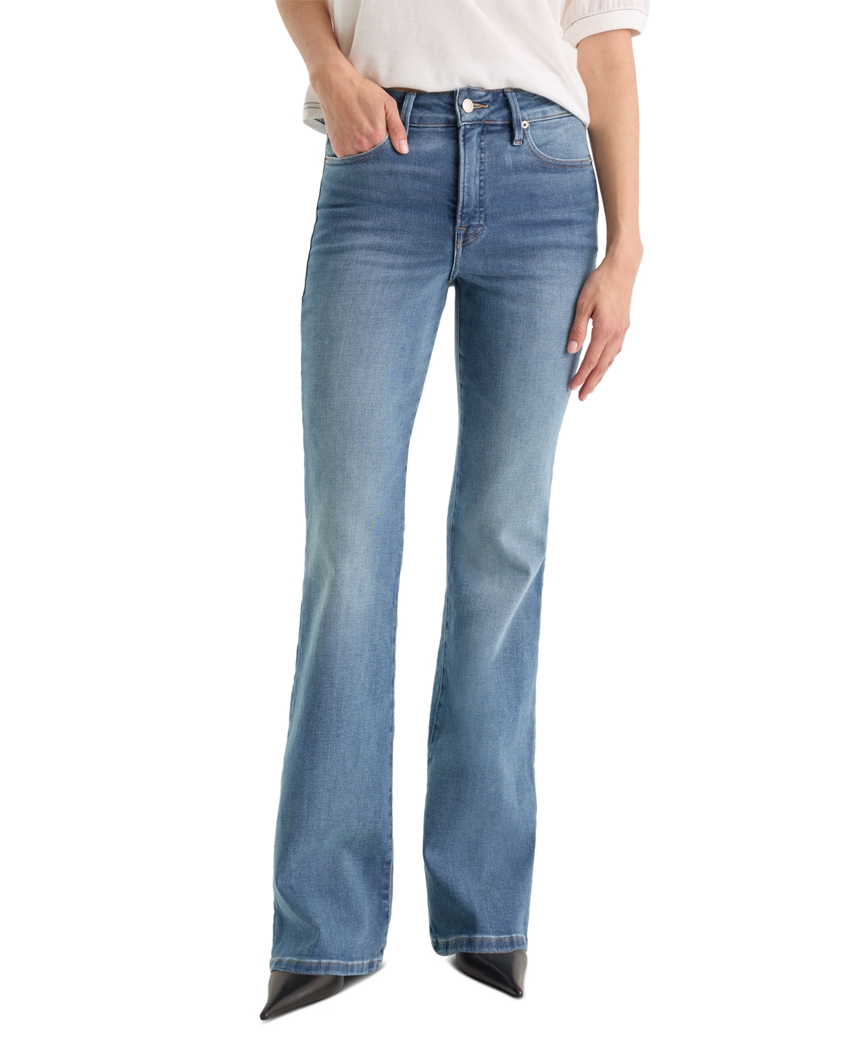 Good American Womens Classic Boot-Cut Jeans - Blue