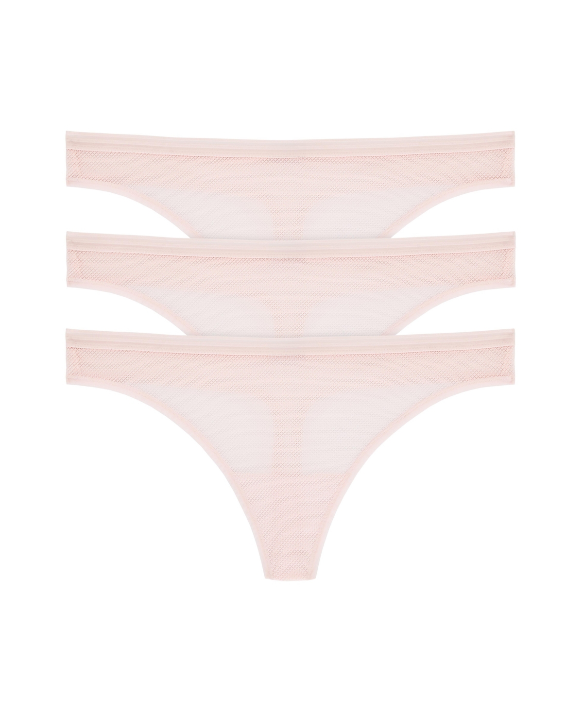Click here for Dkny Womens 3 Pack Sheer Stripe Thong Panty - Rose... prices