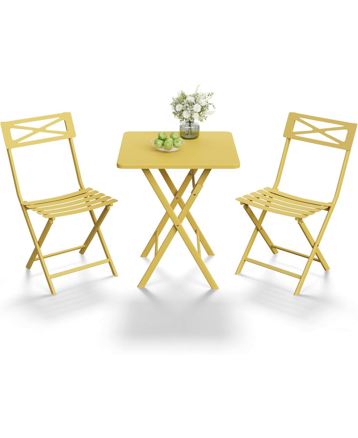 Click here for Xo 3-Piece Metal Folding Bistro Set with Foldable... prices