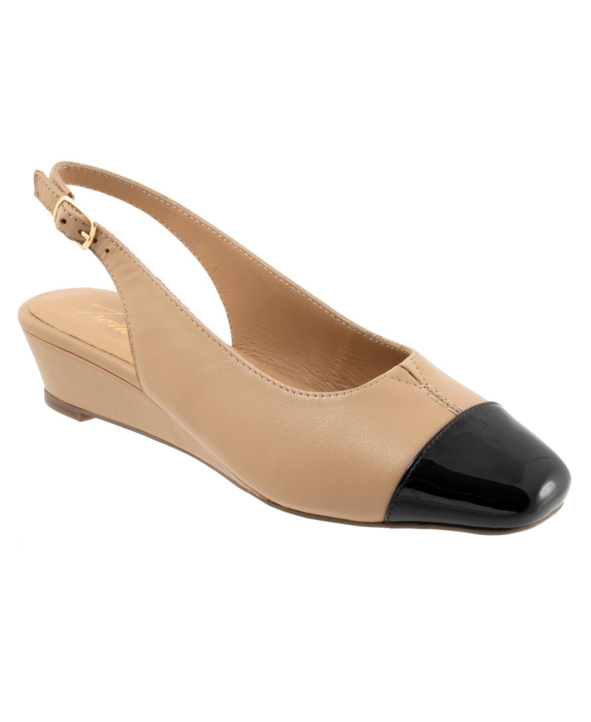 Click here for Trotters Womens Dea Wedge Pump - Beige/black prices