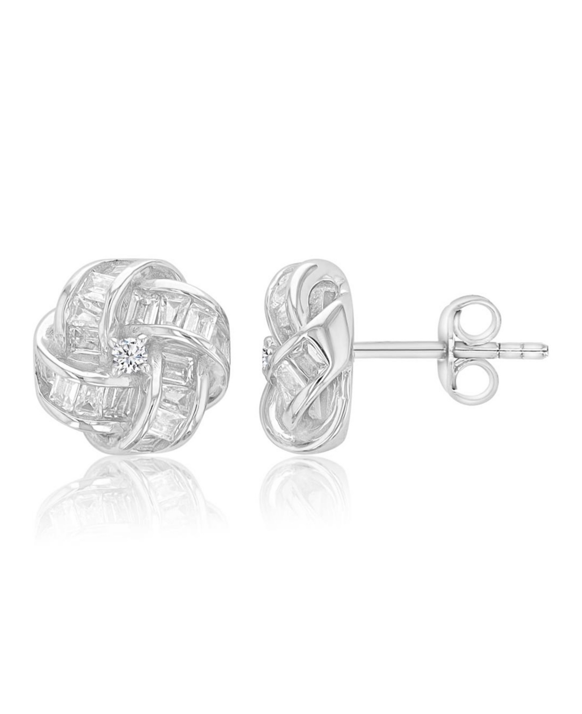 Click here for Macys Crystal Love Knot Earrings - Silver prices