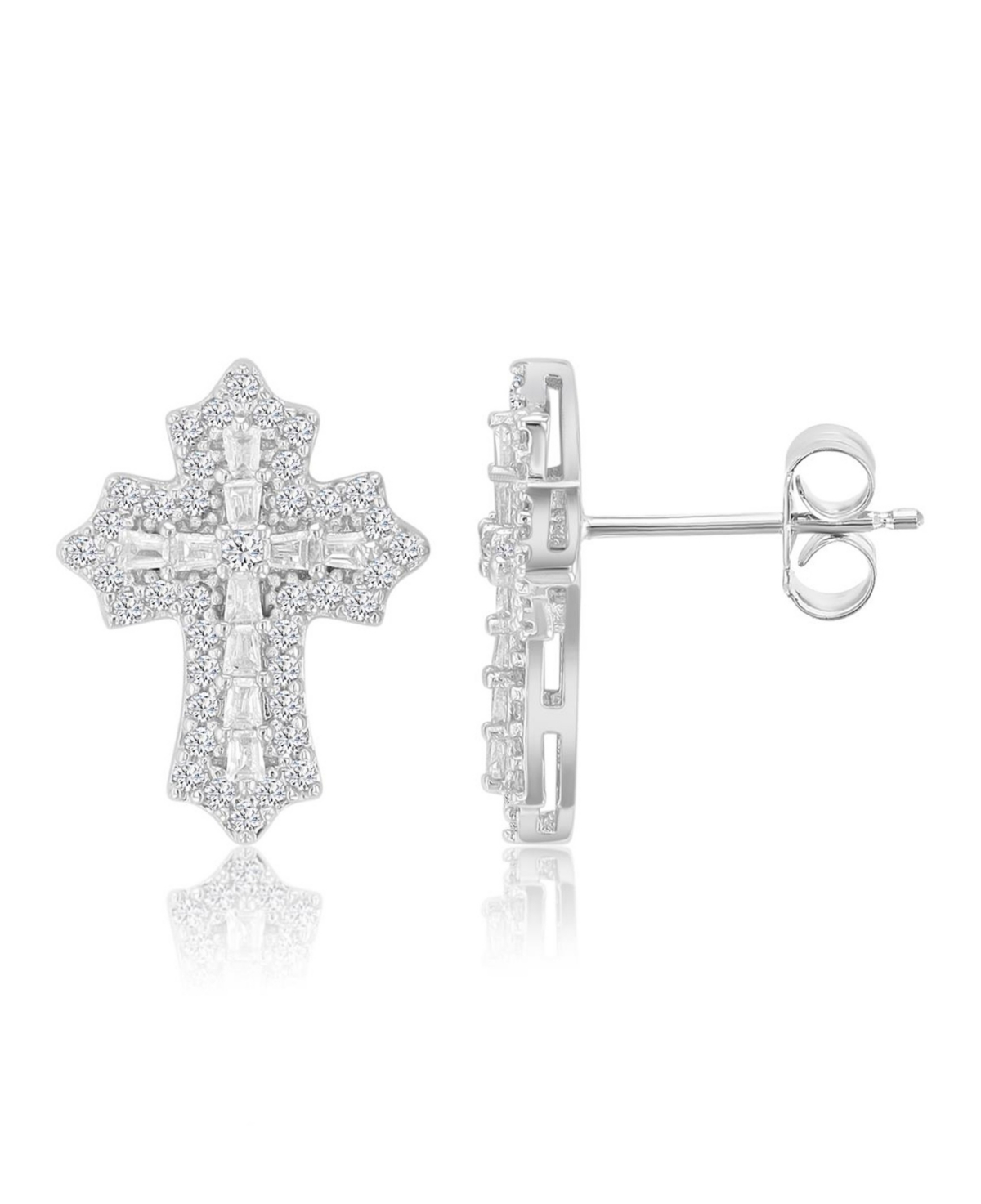 Click here for Macys 14k Gold-Plated Retro Cross Crystal Earrings... prices