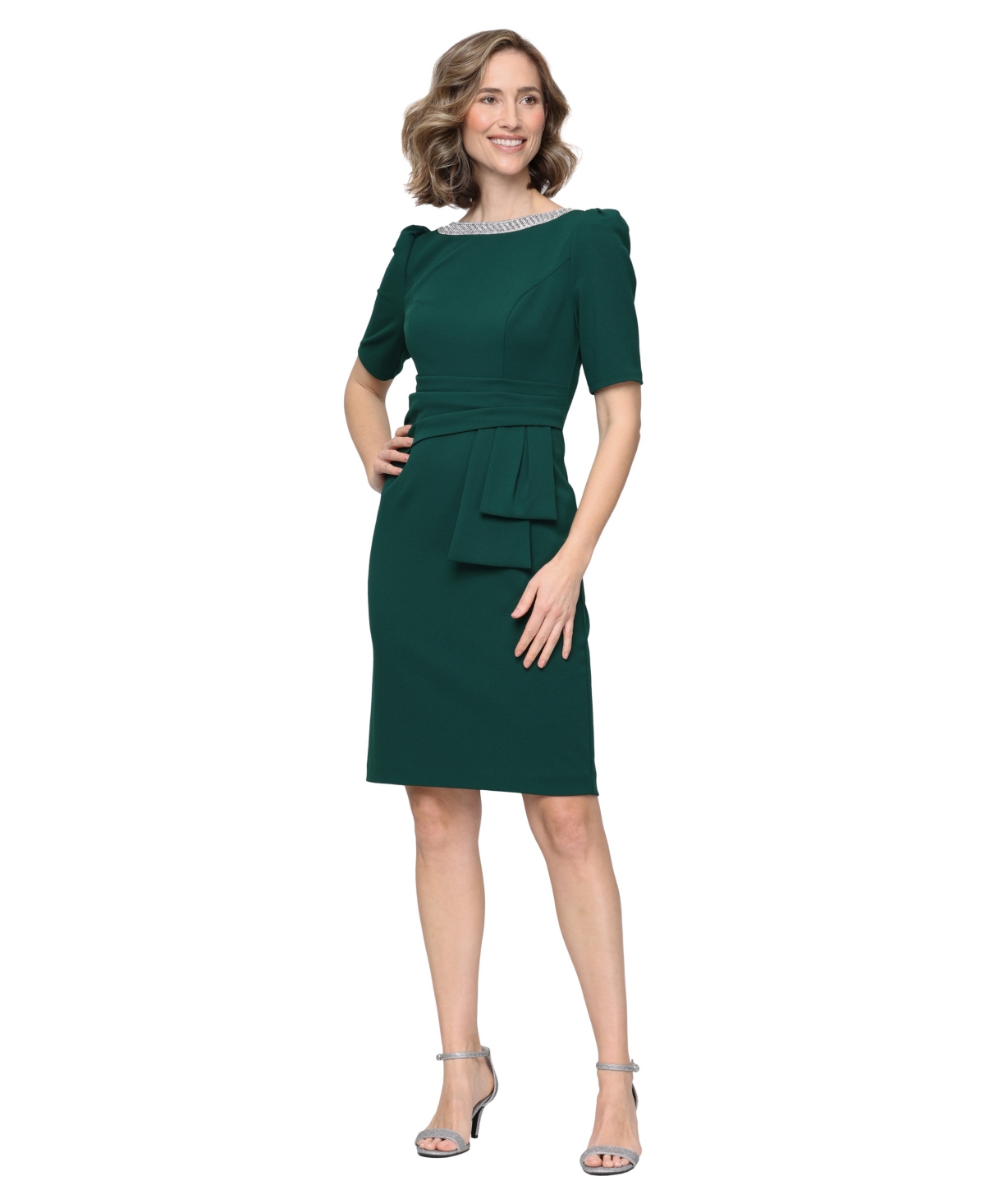 Click here for Alex Evenings Womens Embellished Sheath Dress - Pi... prices