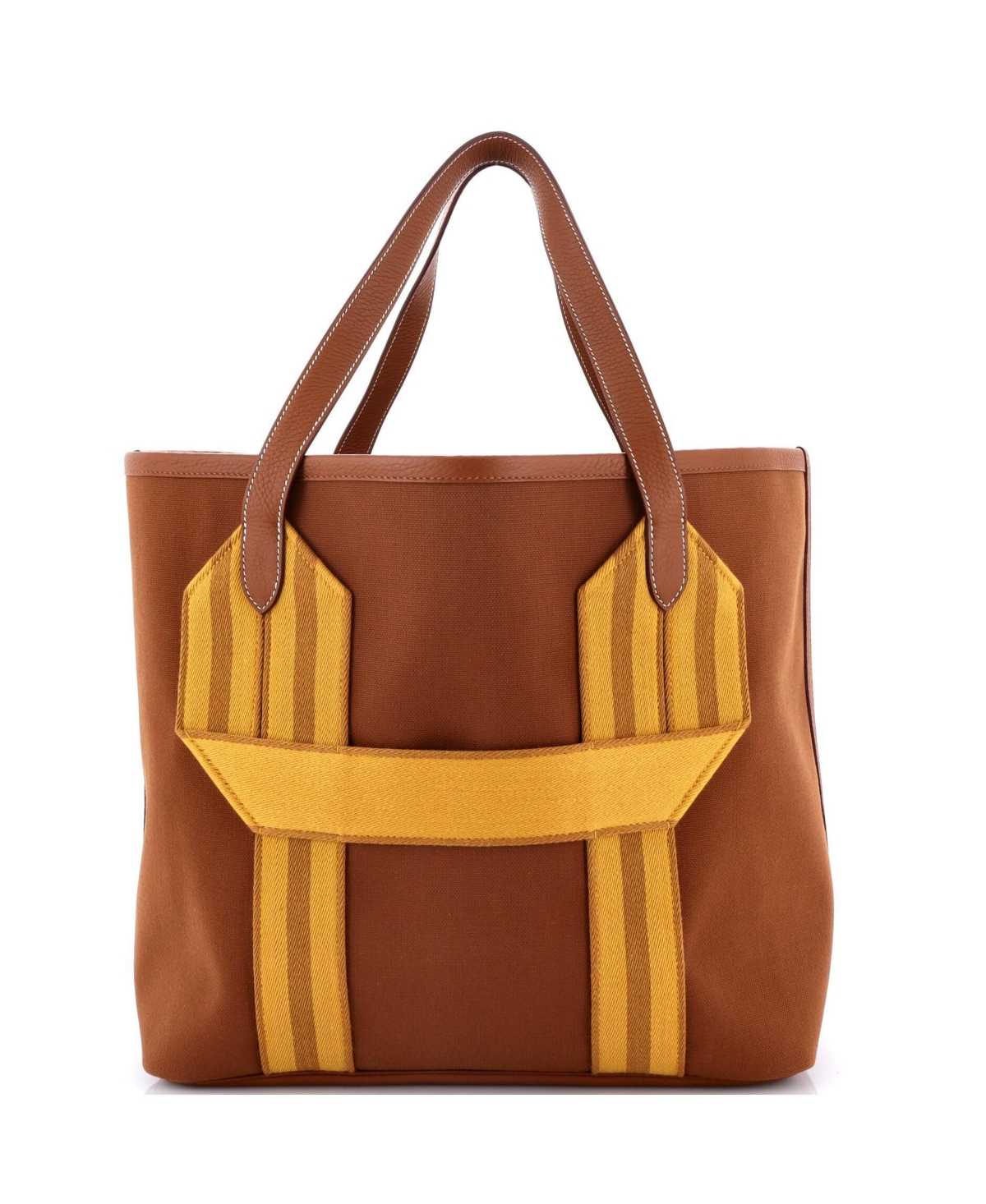 Click here for Pre-Owned Hermes Pursangle Tote Canvas with Leathe... prices
