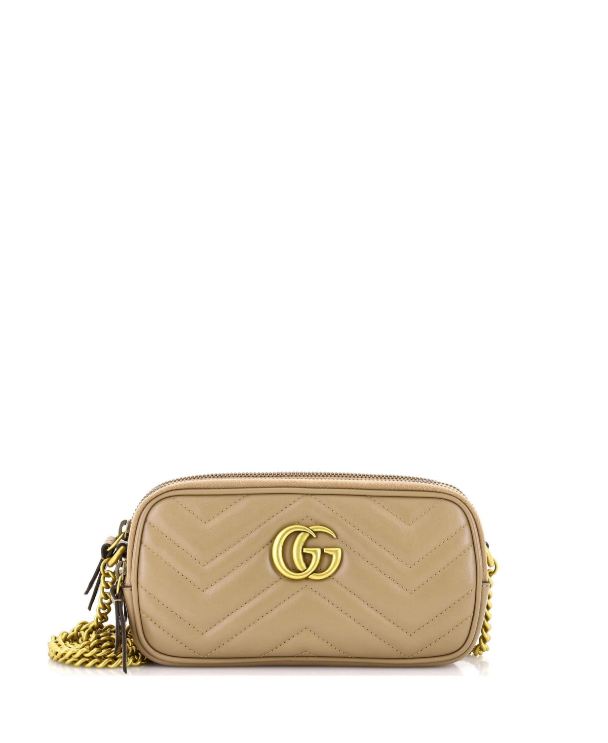 Click here for Pre-Owned Gucci Mini Gg Marmont Triple Zip Chain B... prices