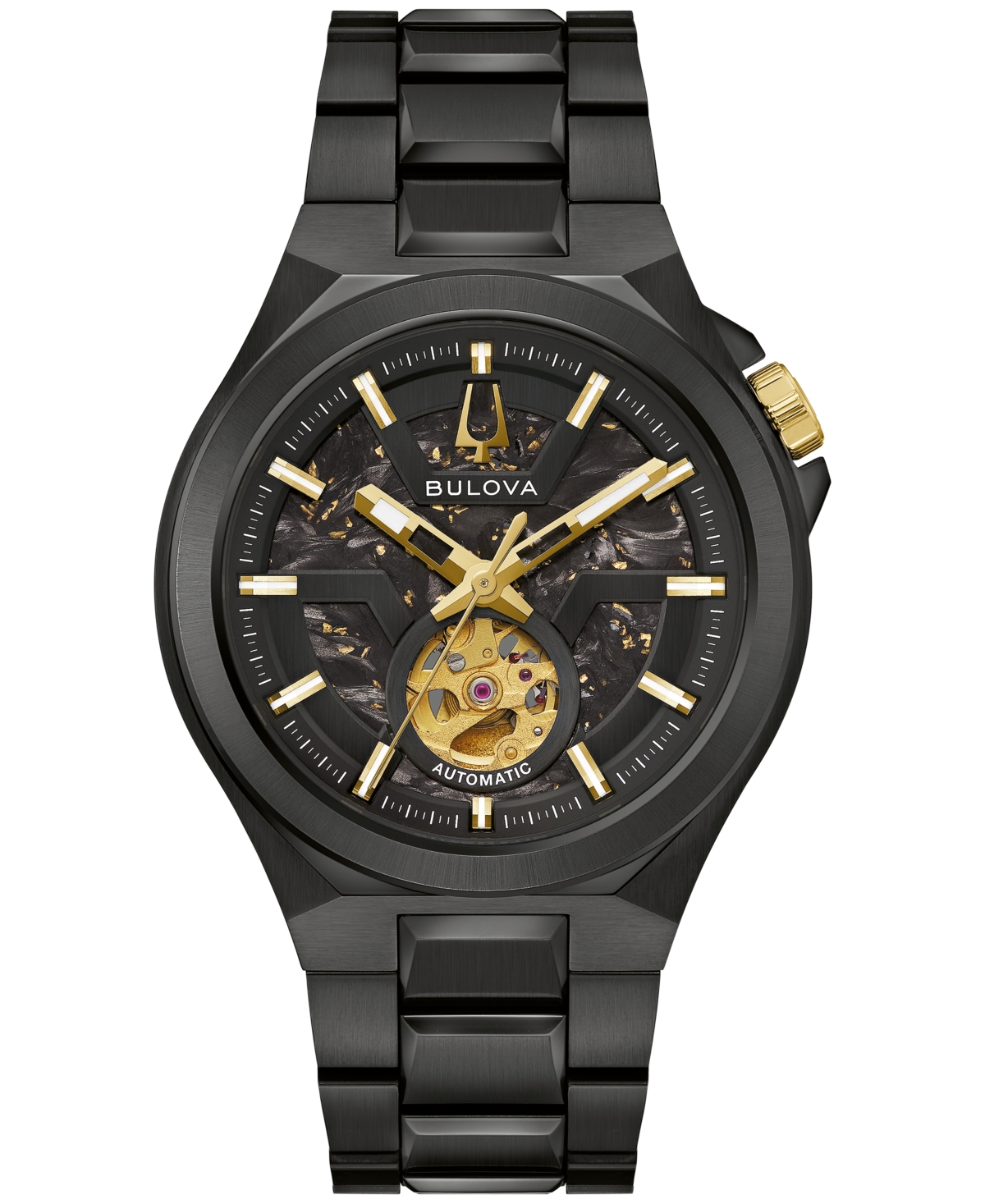 Click here for Bulova Mens Automatic Maquina Black Stainless Stee... prices