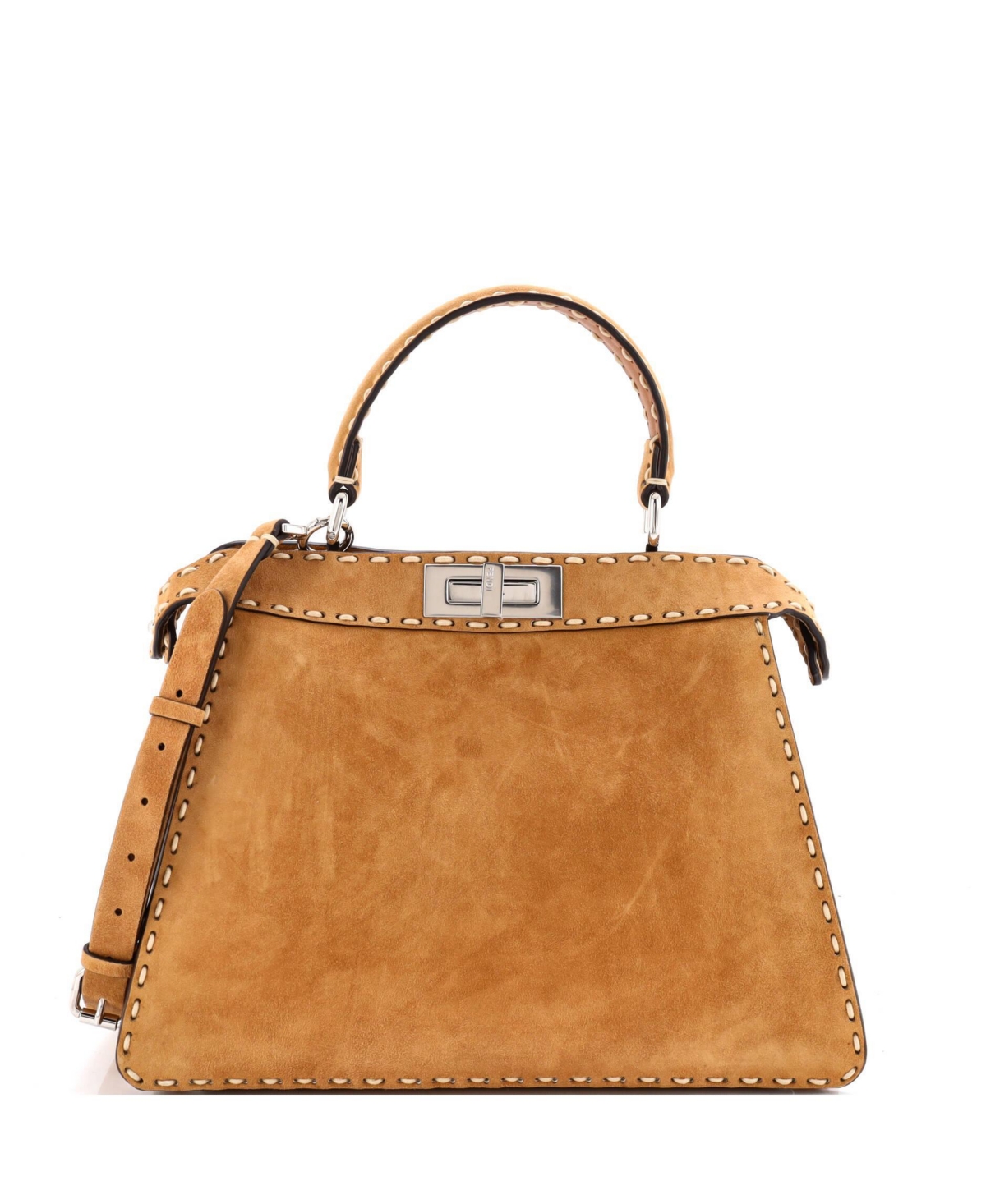Click here for Pre-Owned Fendi Medium Selleria Peekaboo Bag Suede... prices