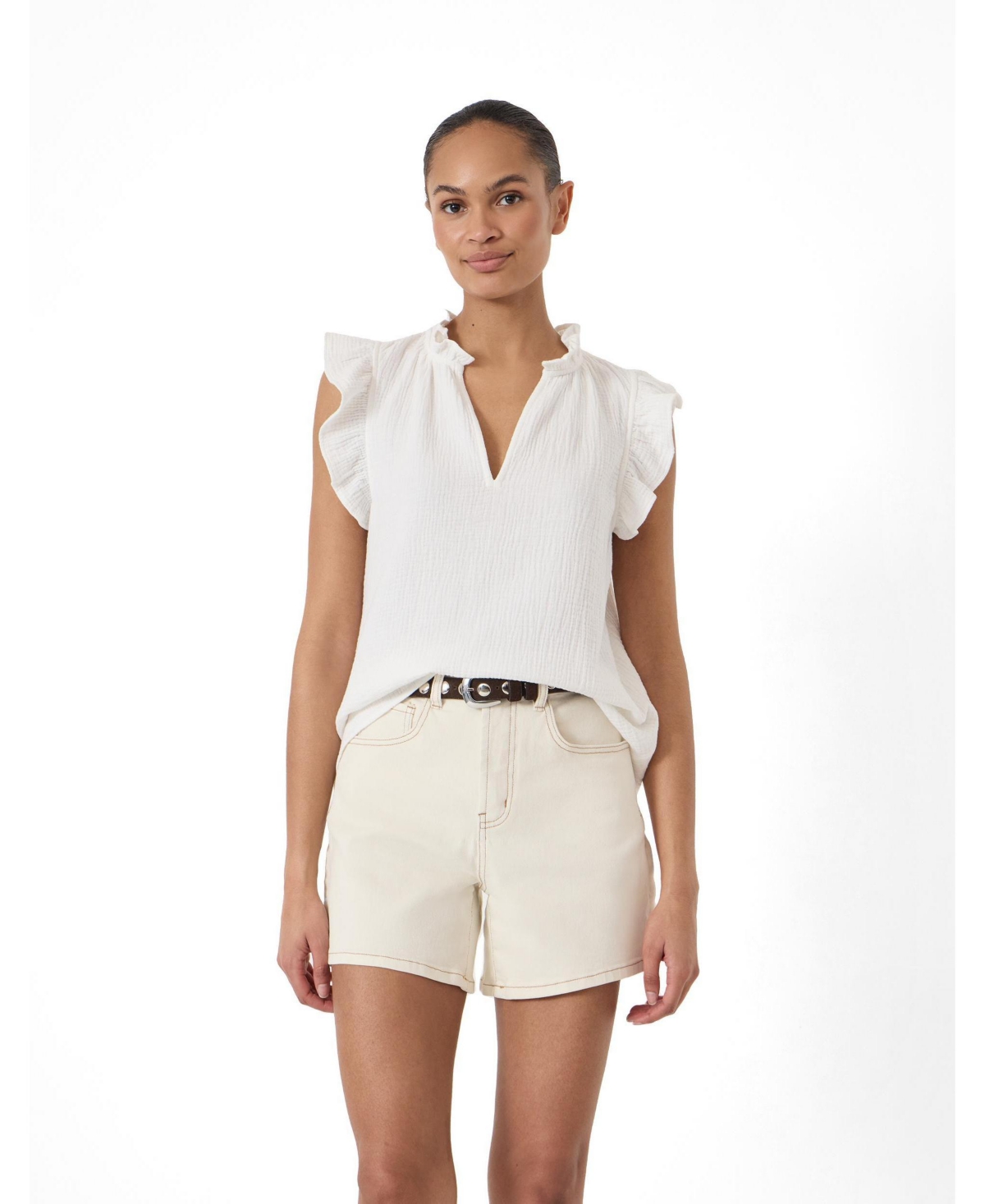 Click here for Hush Womens Cotton Cheesecloth Sleeveless Blouse -... prices