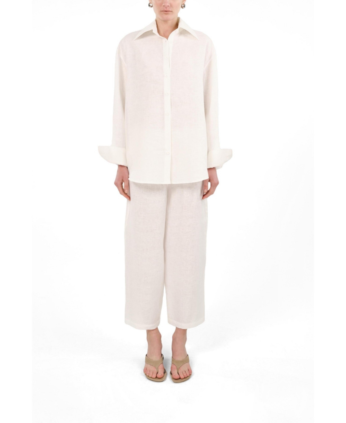 Click here for Nocturne Womens Linen Drawstring Trousers - Open w... prices