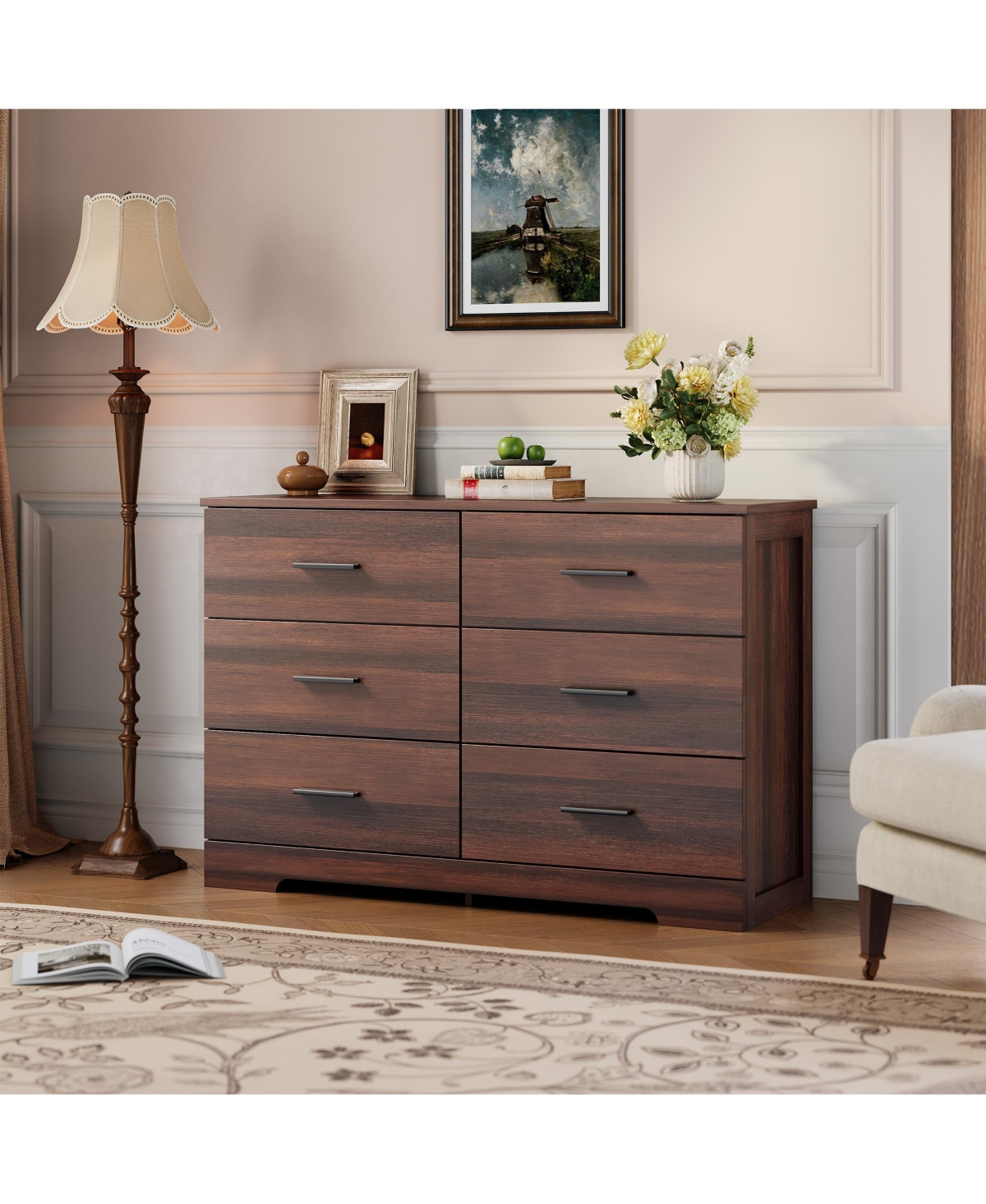 Click here for gaomon Dresser for Bedroom with 6 Drawers - Dark B... prices