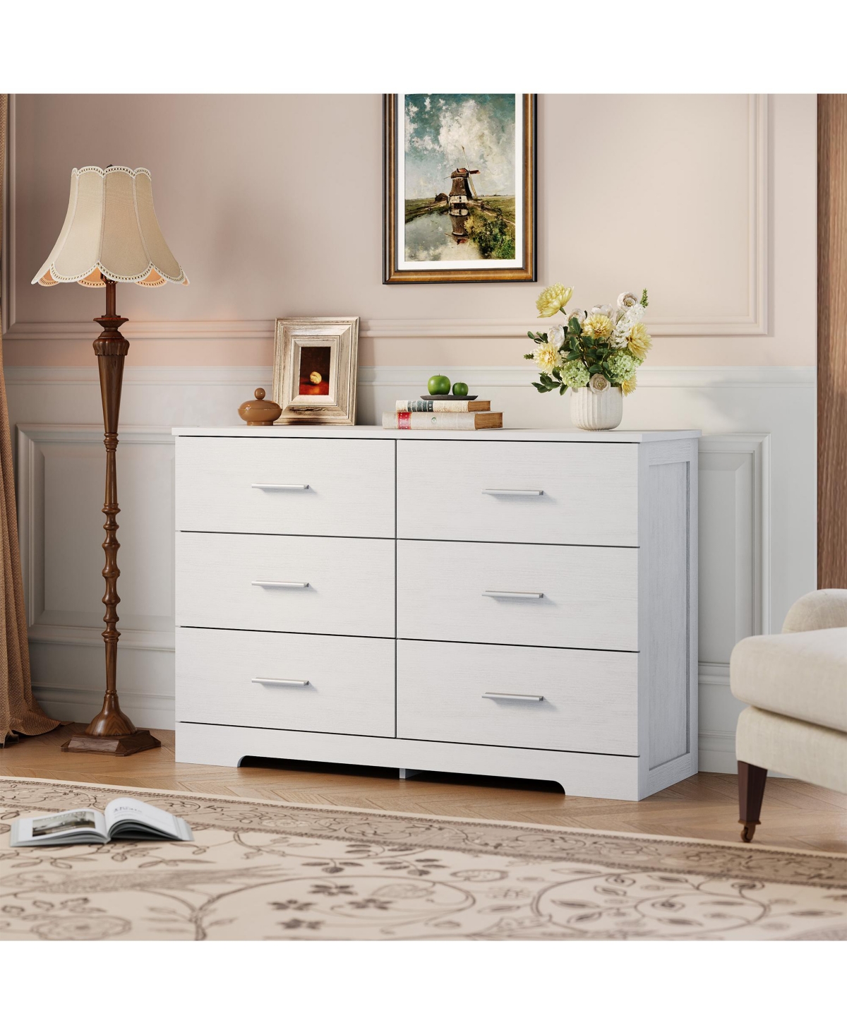 Click here for gaomon Dresser for Bedroom with 6 Drawers - White prices