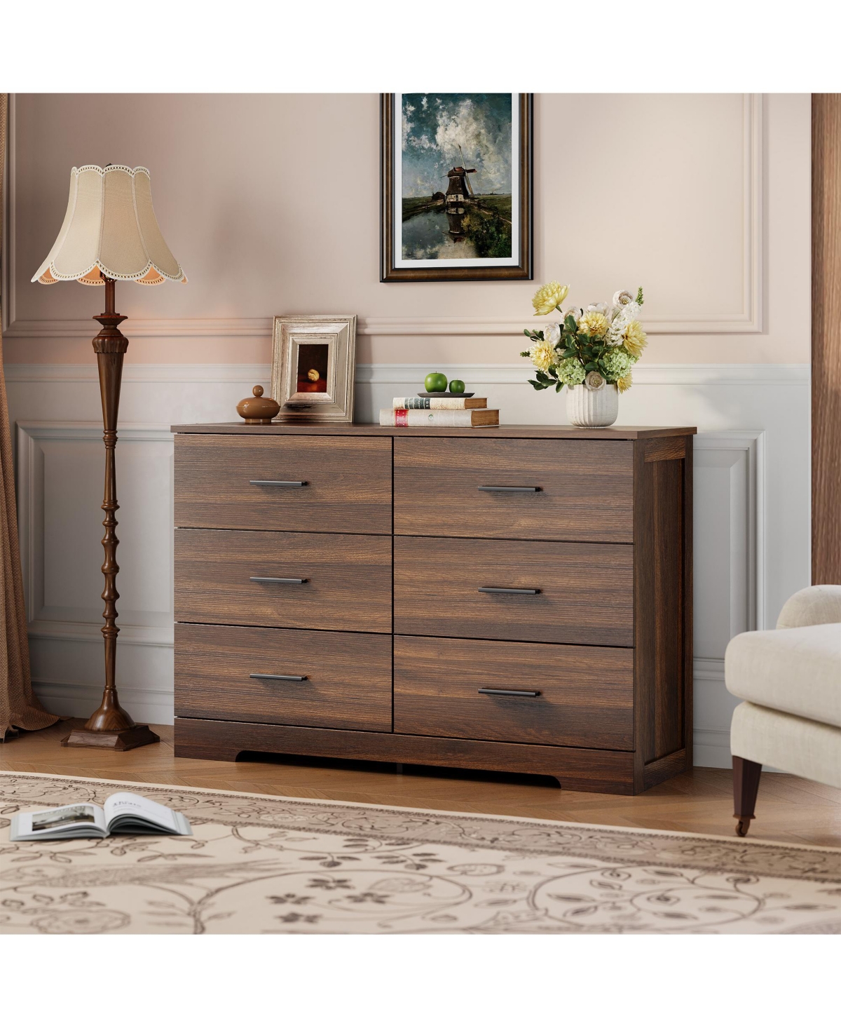 Click here for gaomon Dresser for Bedroom with 6 Drawers - Brown prices