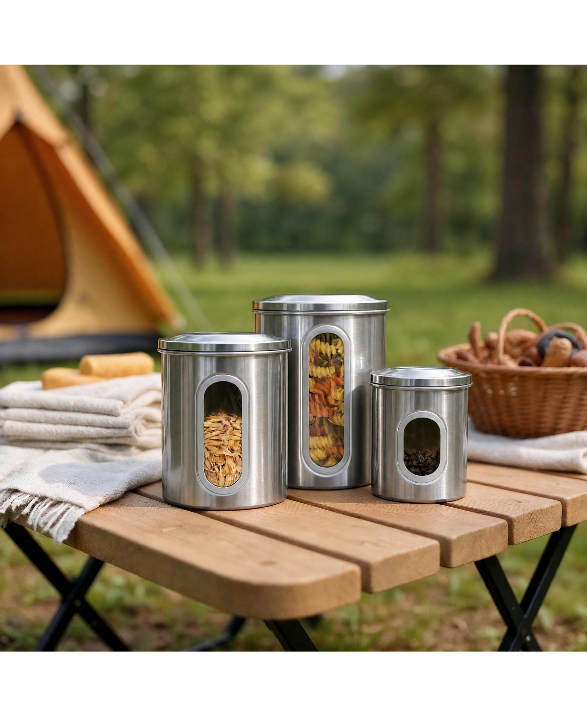 Click here for Mega Casa Megacasa 3 Piece Stainless Steel Caniste... prices