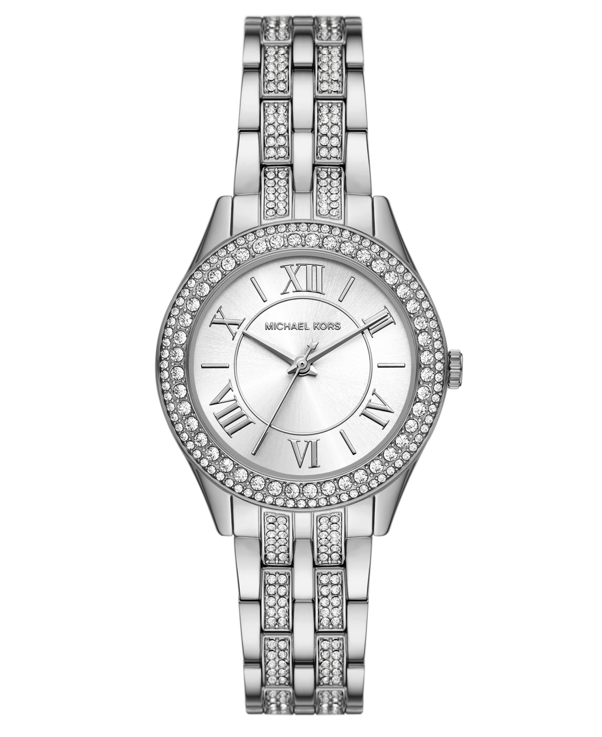Click here for Michael Kors Womens Harlowe Three-Hand Stainless S... prices