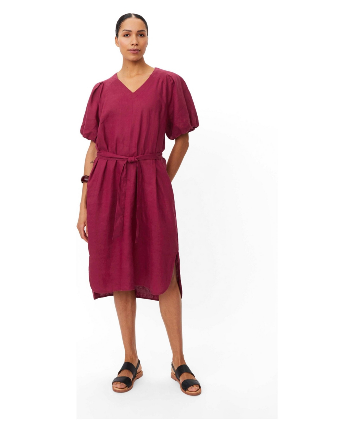 Click here for Masai Copenhagen Womens Manalirae Linen V-Neck Puf... prices