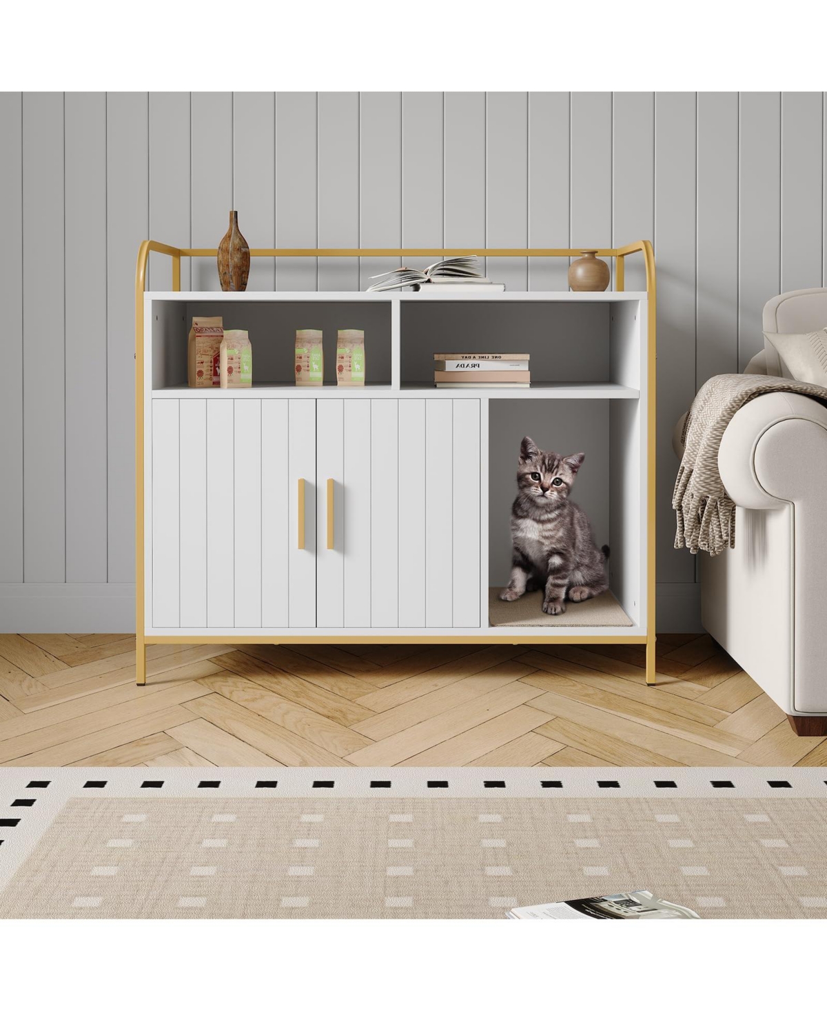 Click here for homfan 37.4 Litter Box Enclosure Hidden Bathroom C... prices