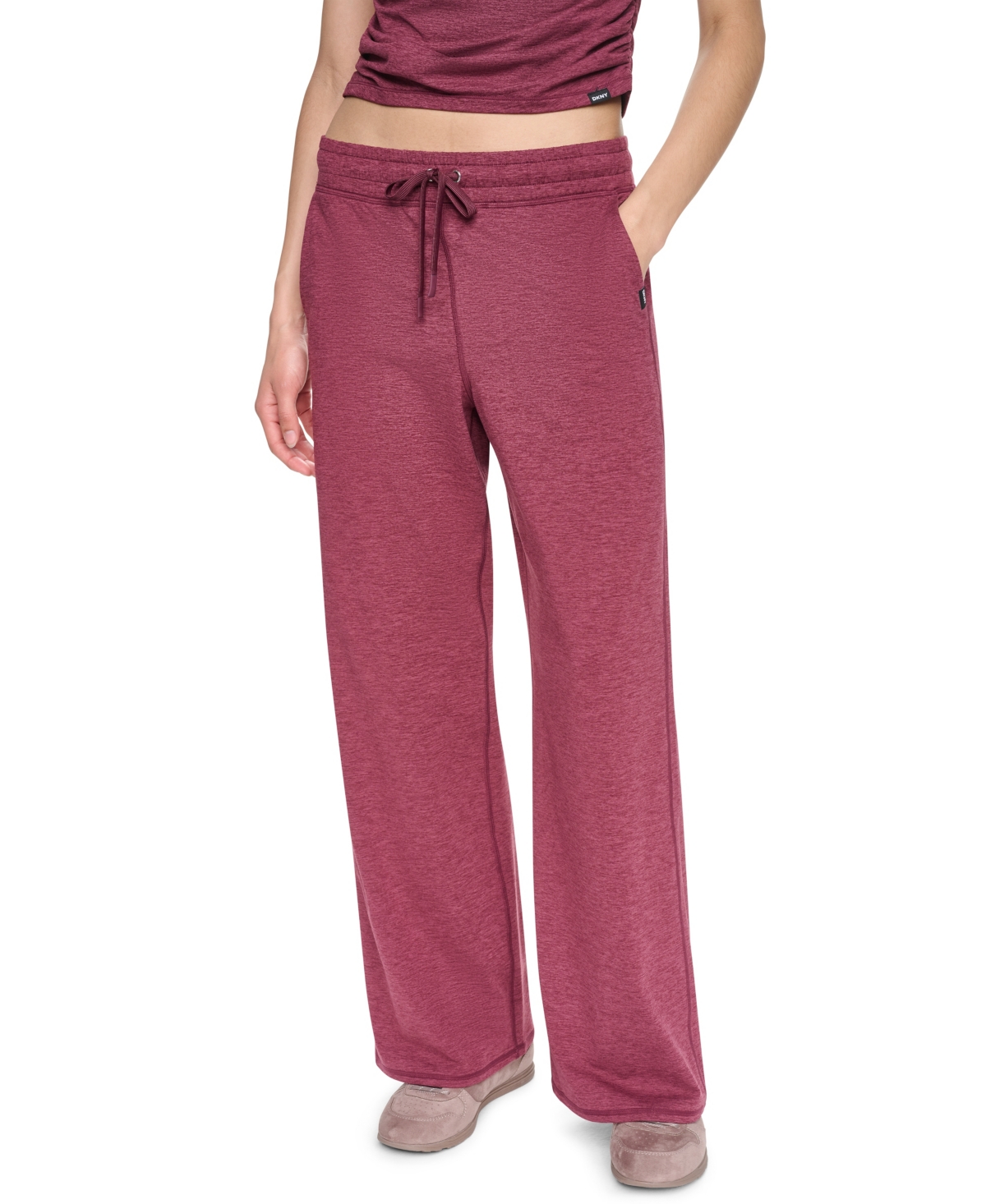 Click here for Dkny Womens Regular Fit Wide Leg Pants - Claret Sp... prices