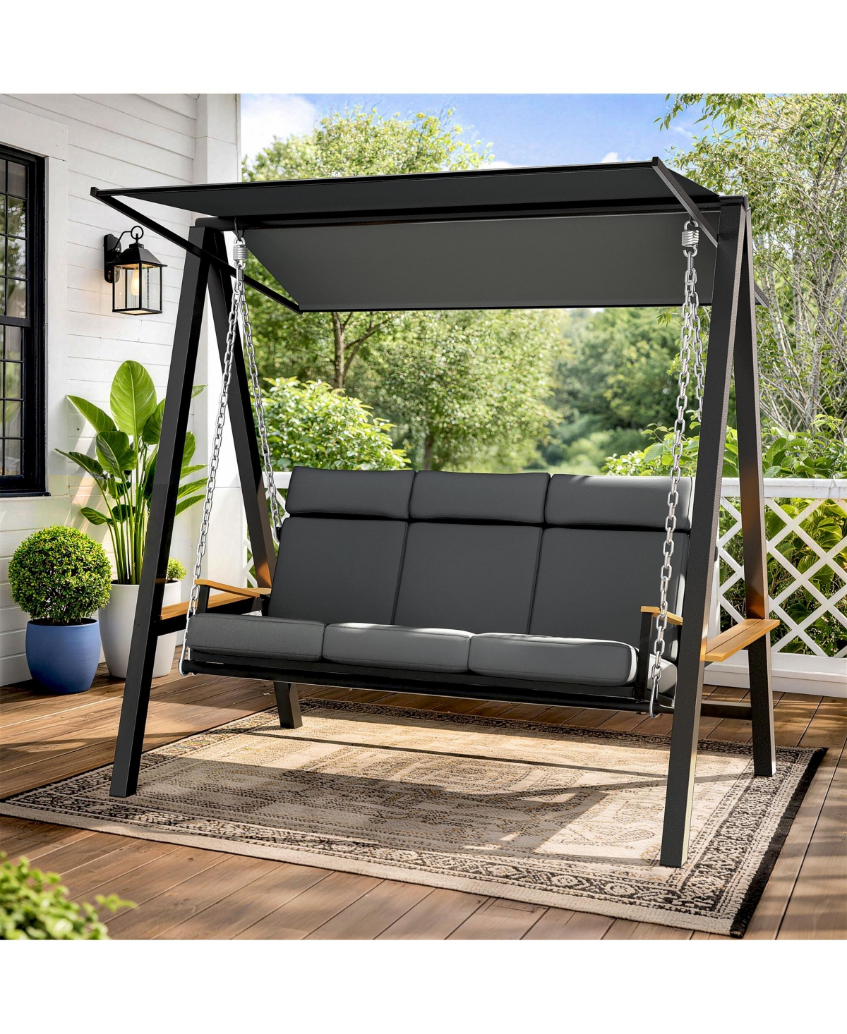 Click here for Pamapic 3 Person Porch Swing with Thick Cushions... prices