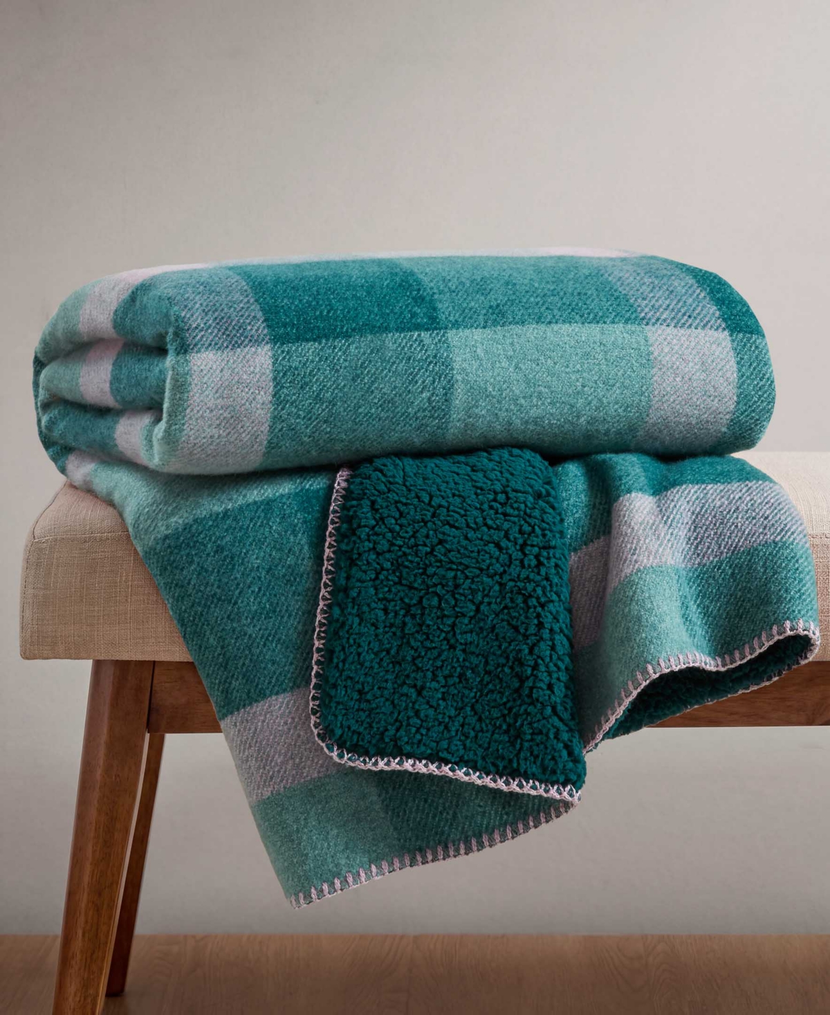 Click here for Arch Studio Sherpa Backed Plaid Ultra-Soft Throw... prices
