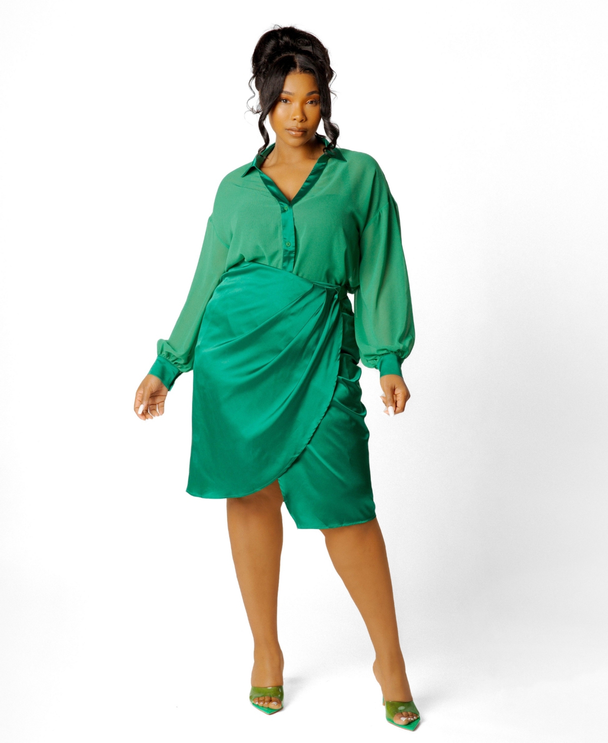 Click here for Buxom Couture Plus Size Chiffon Blouse and Wrapped... prices