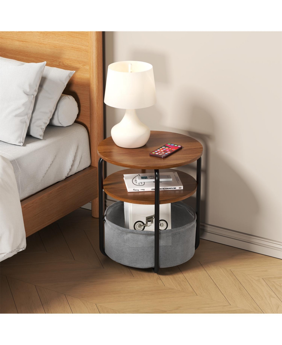 Click here for homfan 3-Tier Round Computer Desk   23.6 Metal Fra... prices