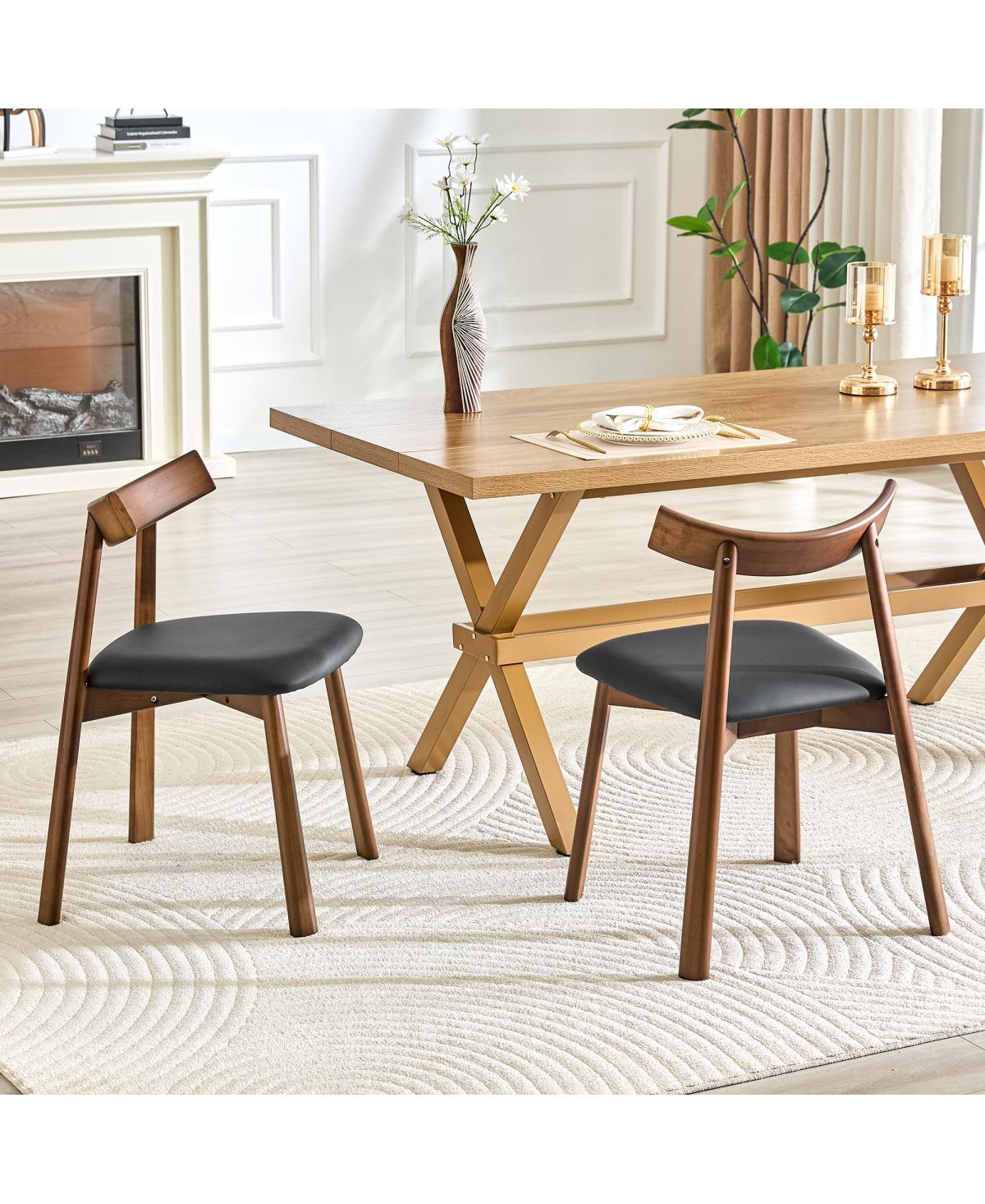 Click here for Streamdale Furniture 2 Walnut Solid Wood Dining Ch... prices
