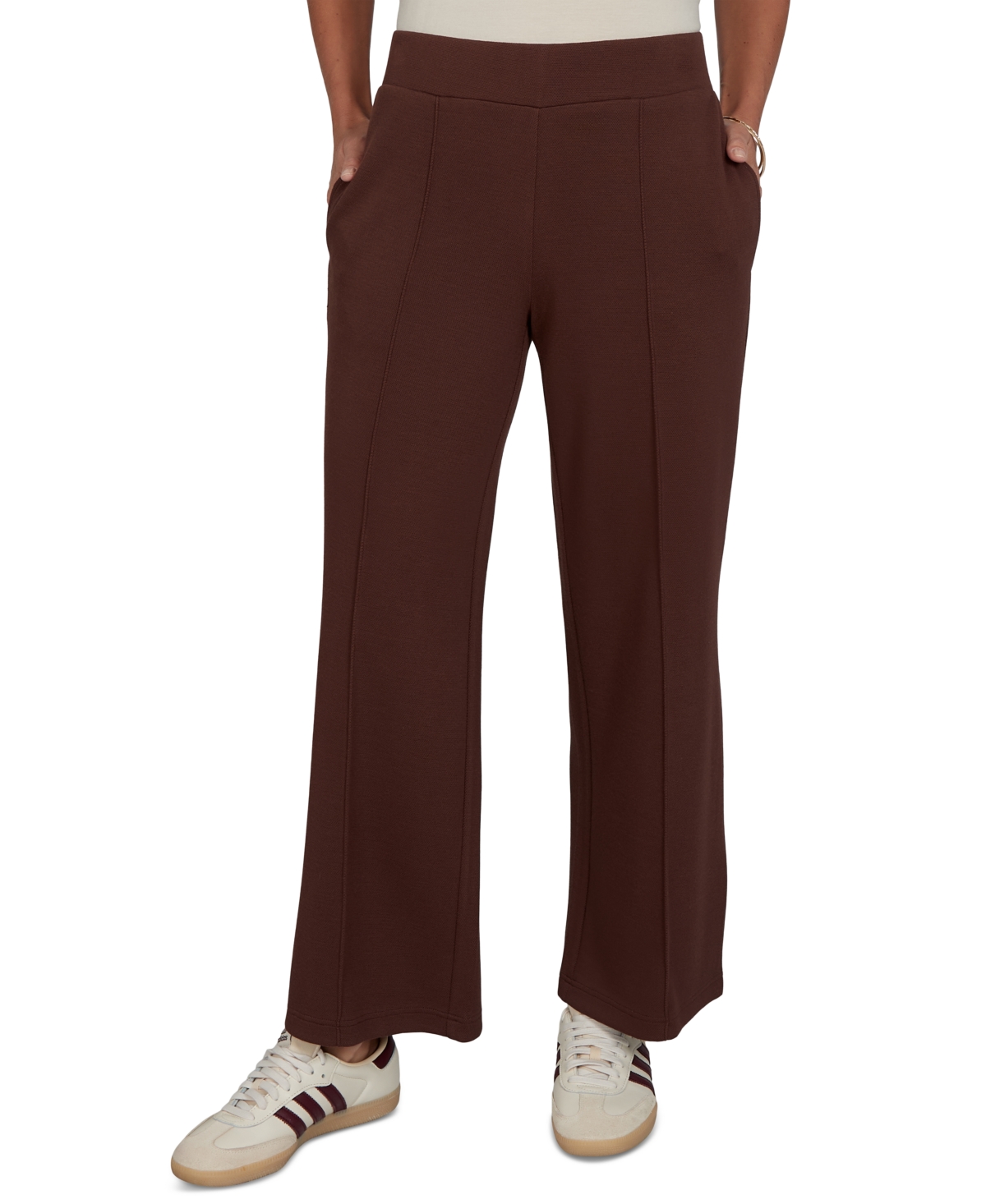 Click here for Ruby Rd. Petite Pull-On Wide-Leg Knit Pants - Dark... prices