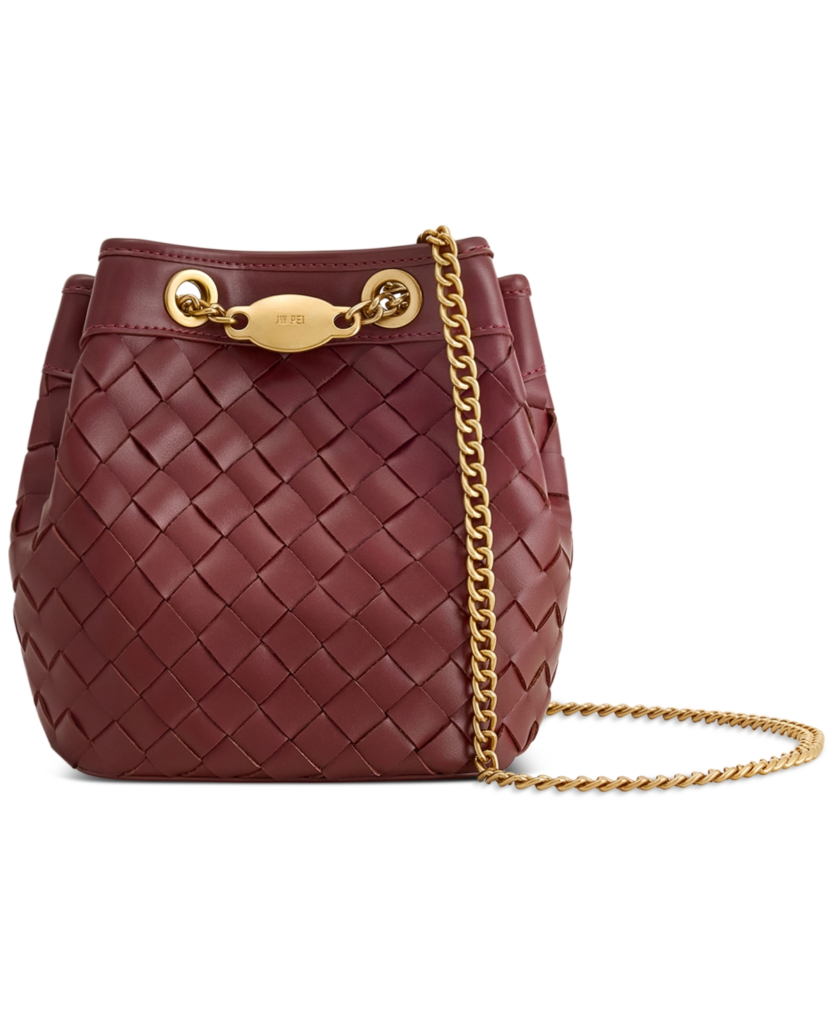 Click here for Jw Pei Yara Plain Weave Mini Bucket Handbag - Burg... prices