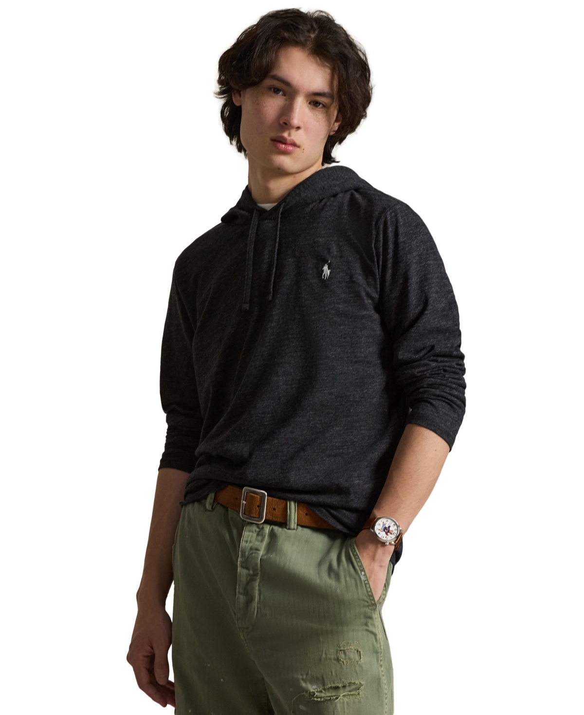 Click here for Polo Ralph Lauren Mens Jersey Hooded T-Shirt - Bla... prices