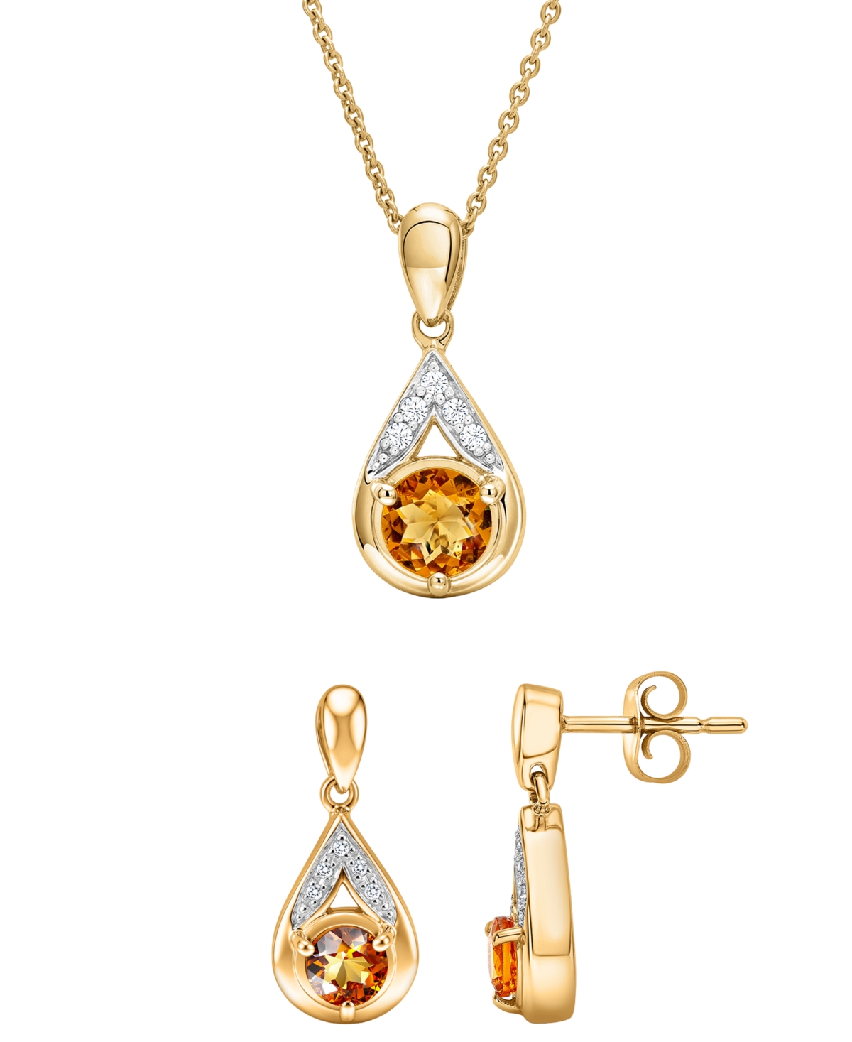 Click here for Macys 2-Piece Citrine (7/8 ct. t.w.) Pendant Neckl... prices