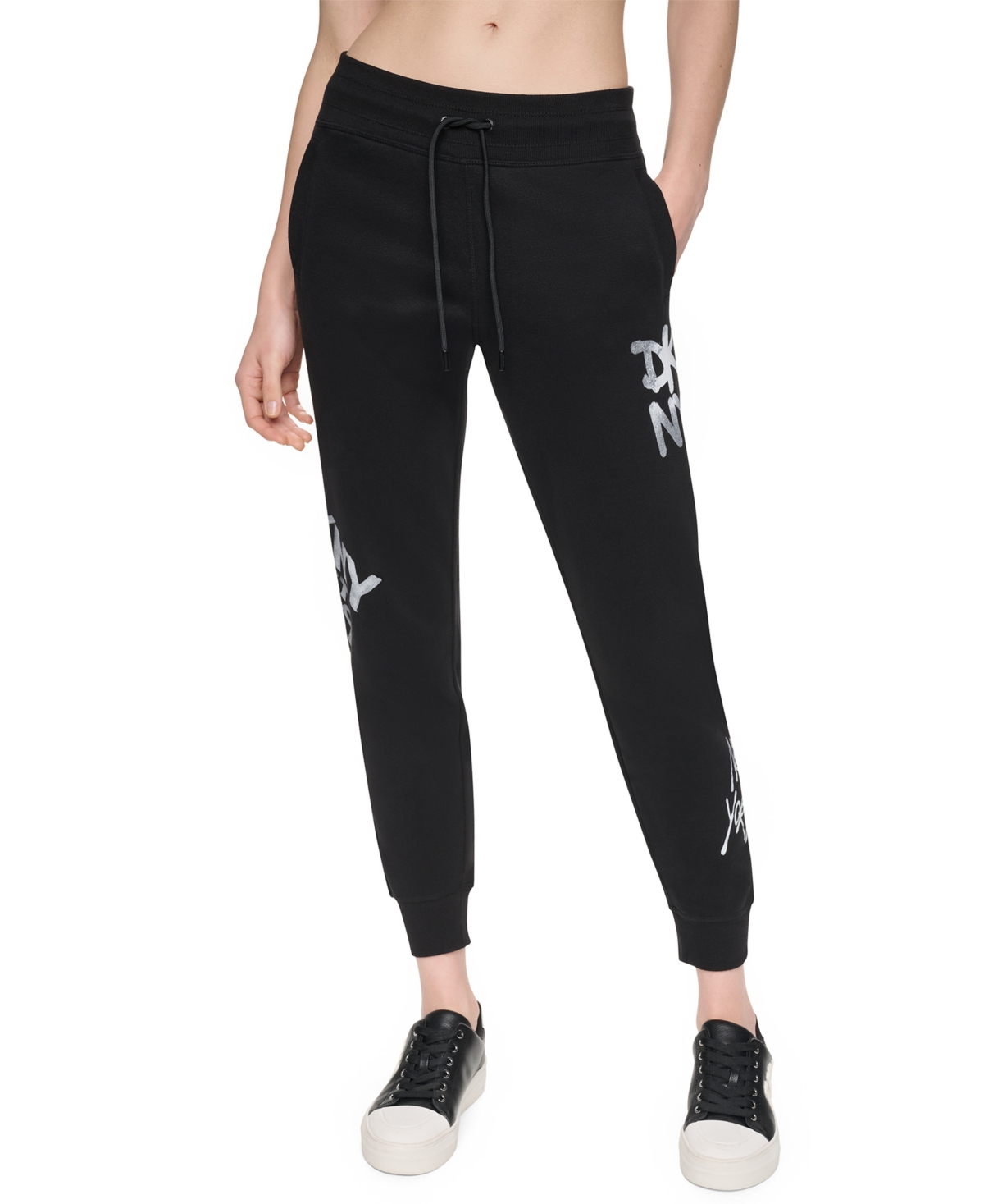 Click here for Dkny Sport Womens Graffiti Logo Mid-Rise Rib Waist... prices