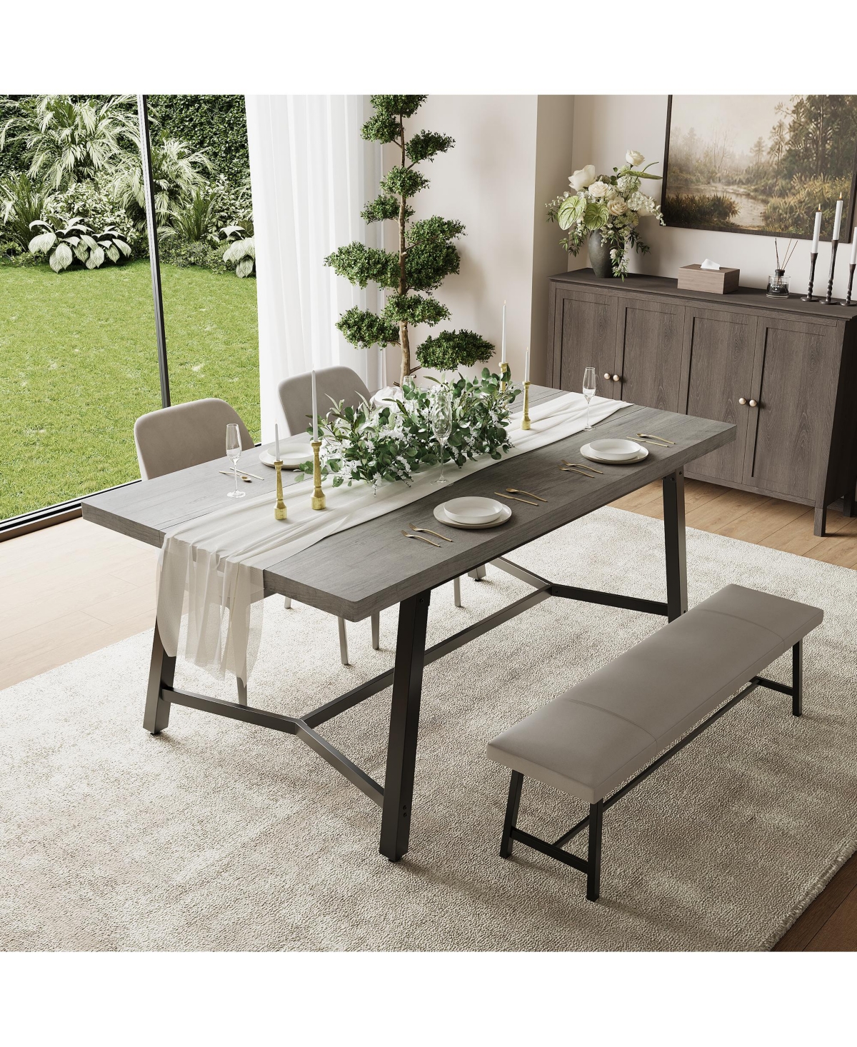 Click here for homfan Rectangular Wood Dining Table - 71 Modern R... prices