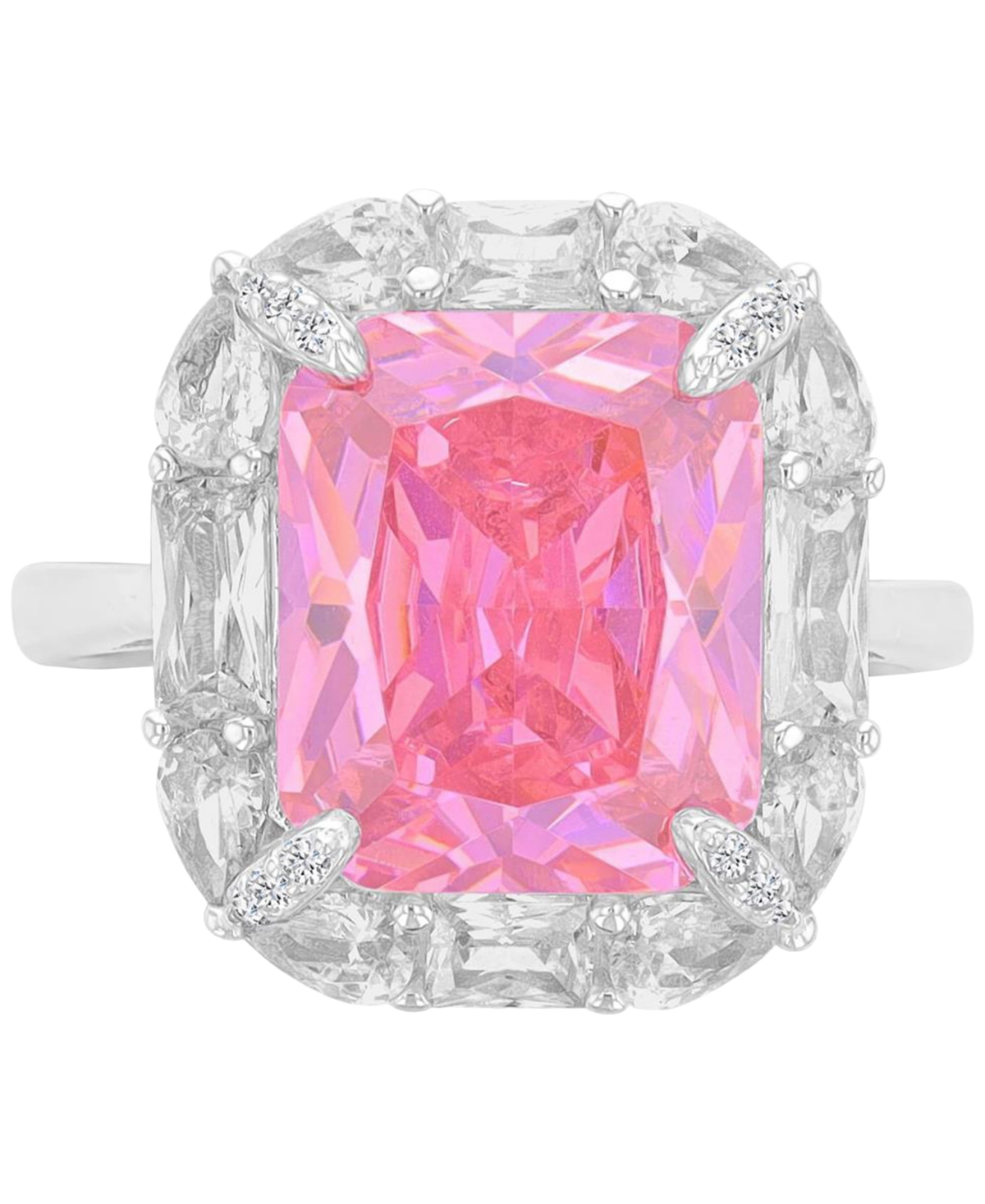 Click here for Macys Dark Pink Crystal Bridal Band Ring - Silver prices