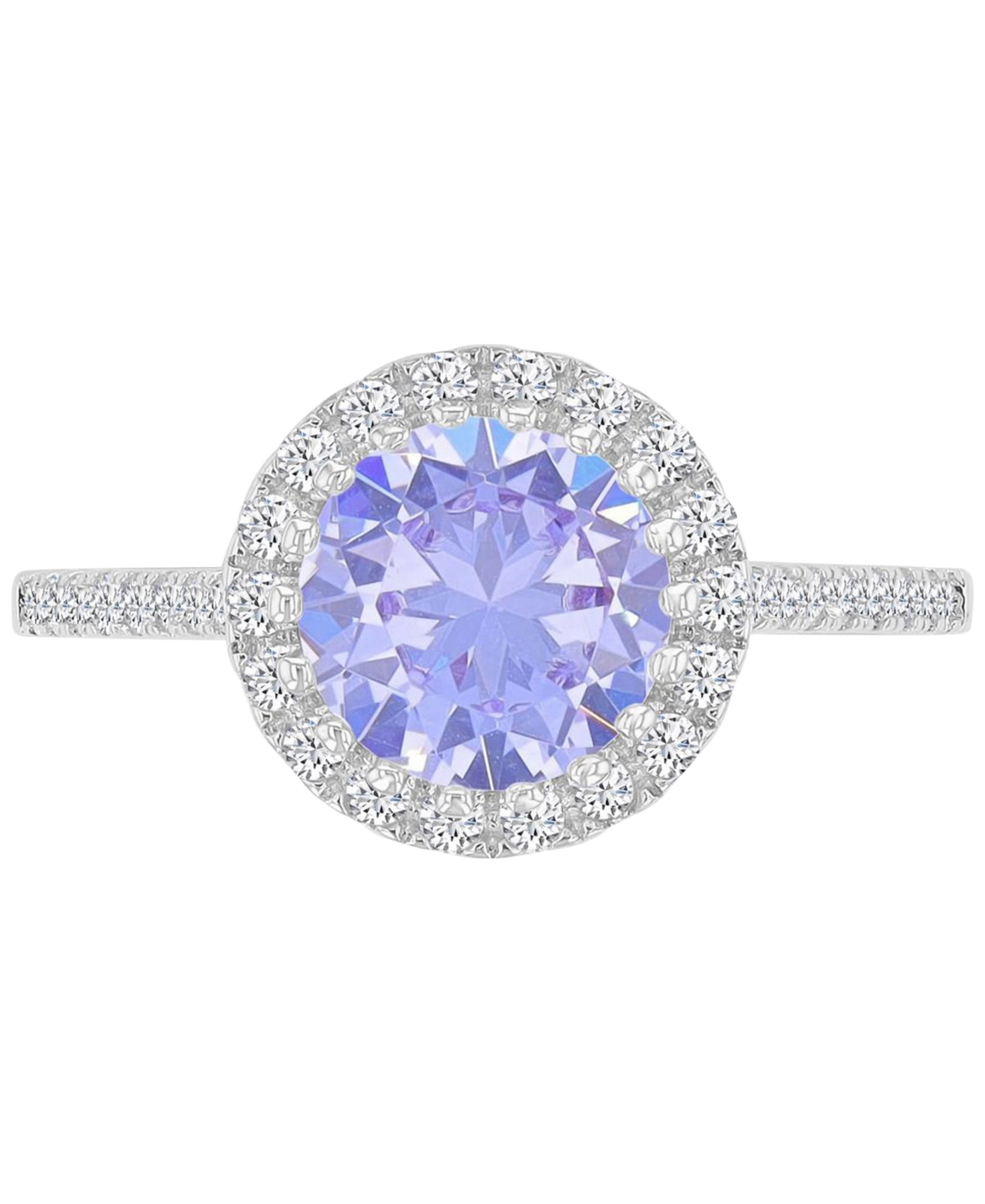 Click here for Macys Silver-Plated Lavender Round Bridal Ring - S... prices