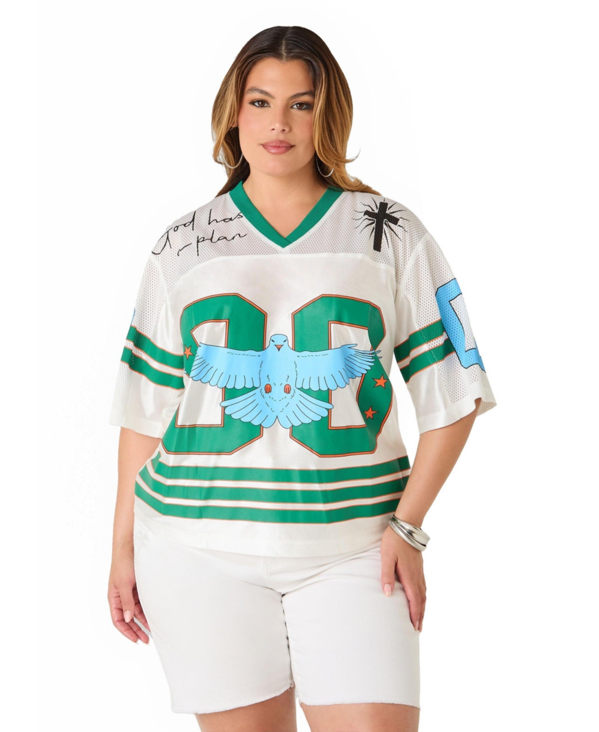 Click here for Ashley Stewart Plus Size God Has a Plan Printed Je... prices