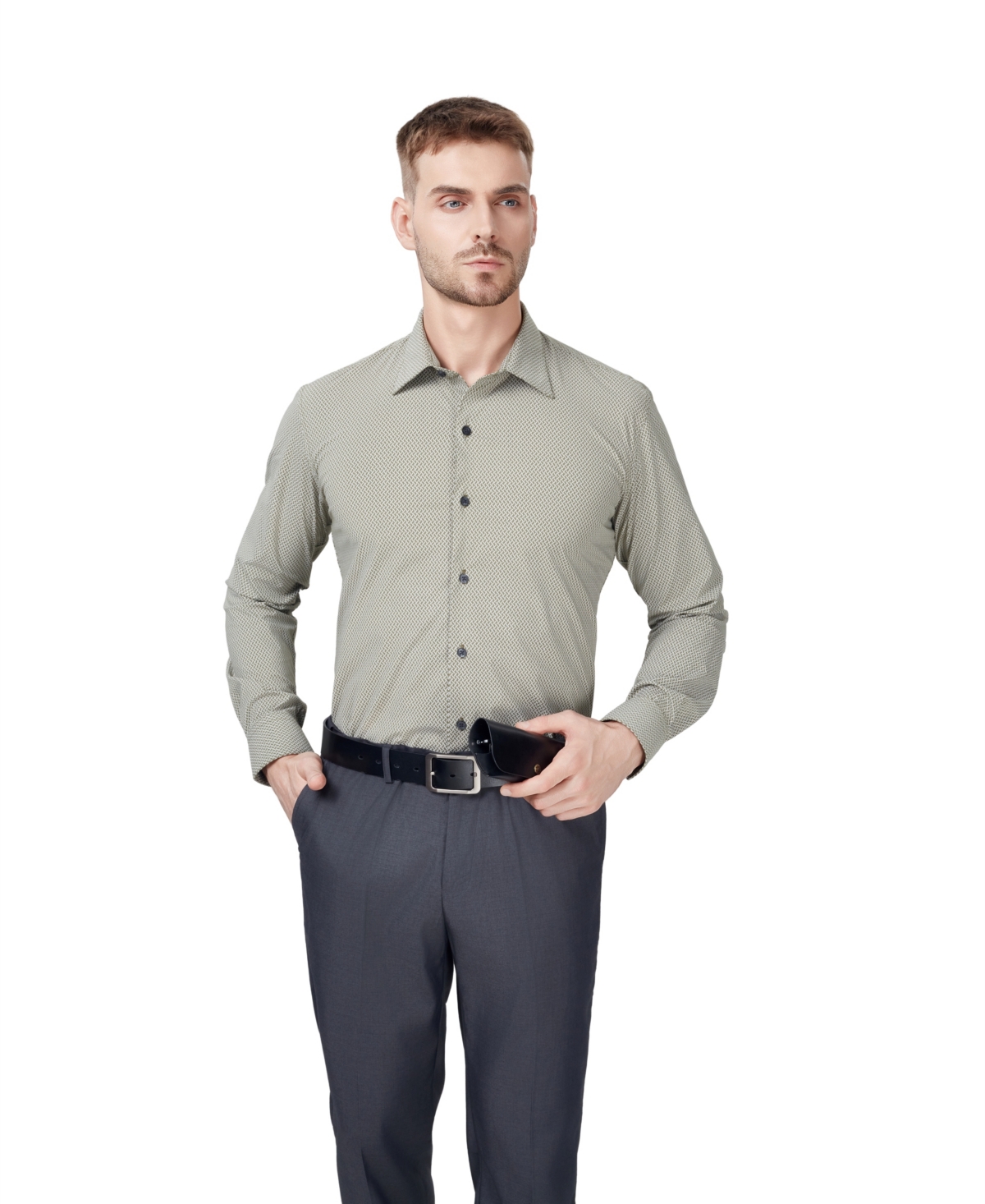 Click here for Alfani Mens Geometric Pattern Spread-Collar Dress... prices
