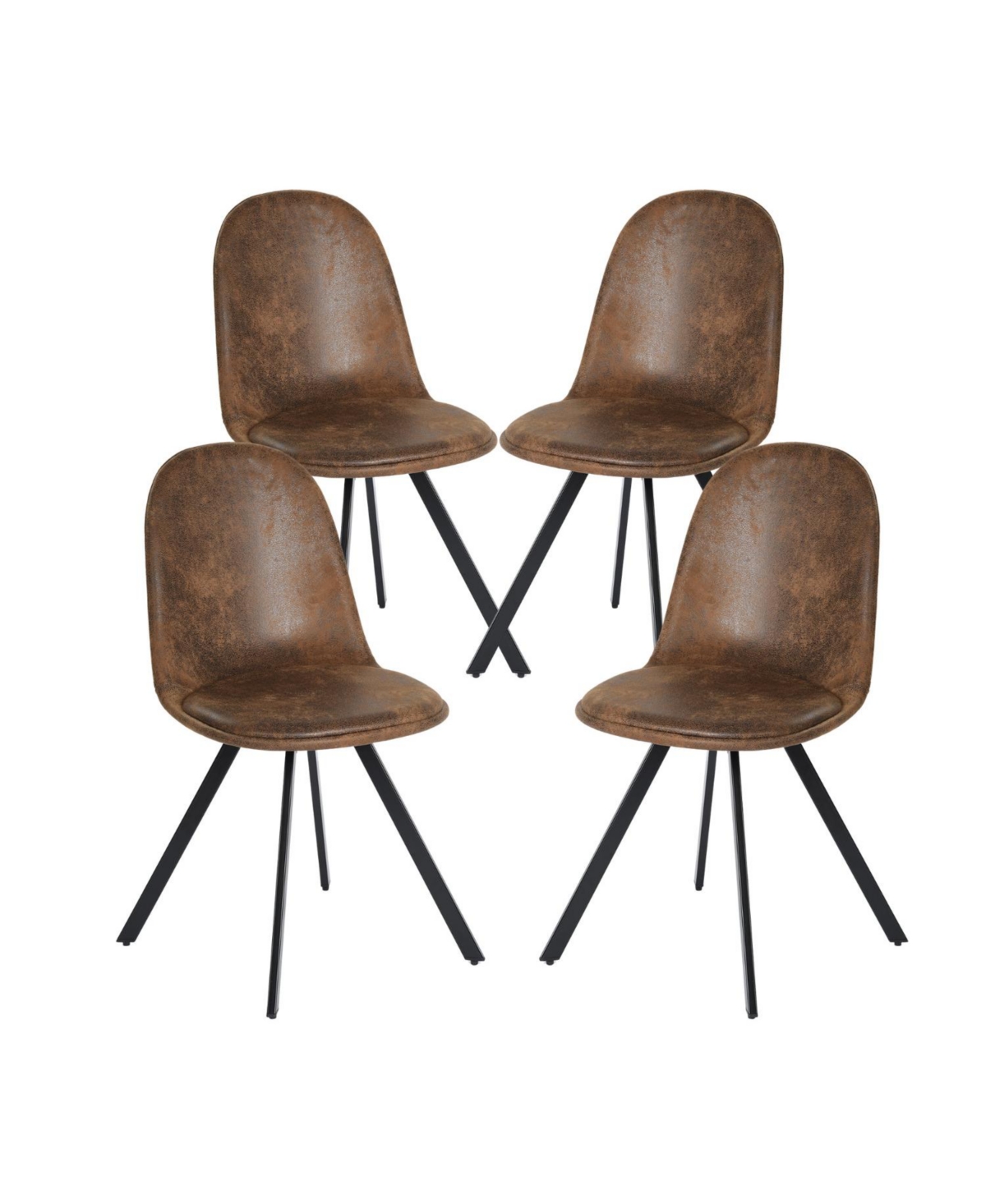Click here for HomeRoots Set of Four Upholstered Suede Dining Sid... prices