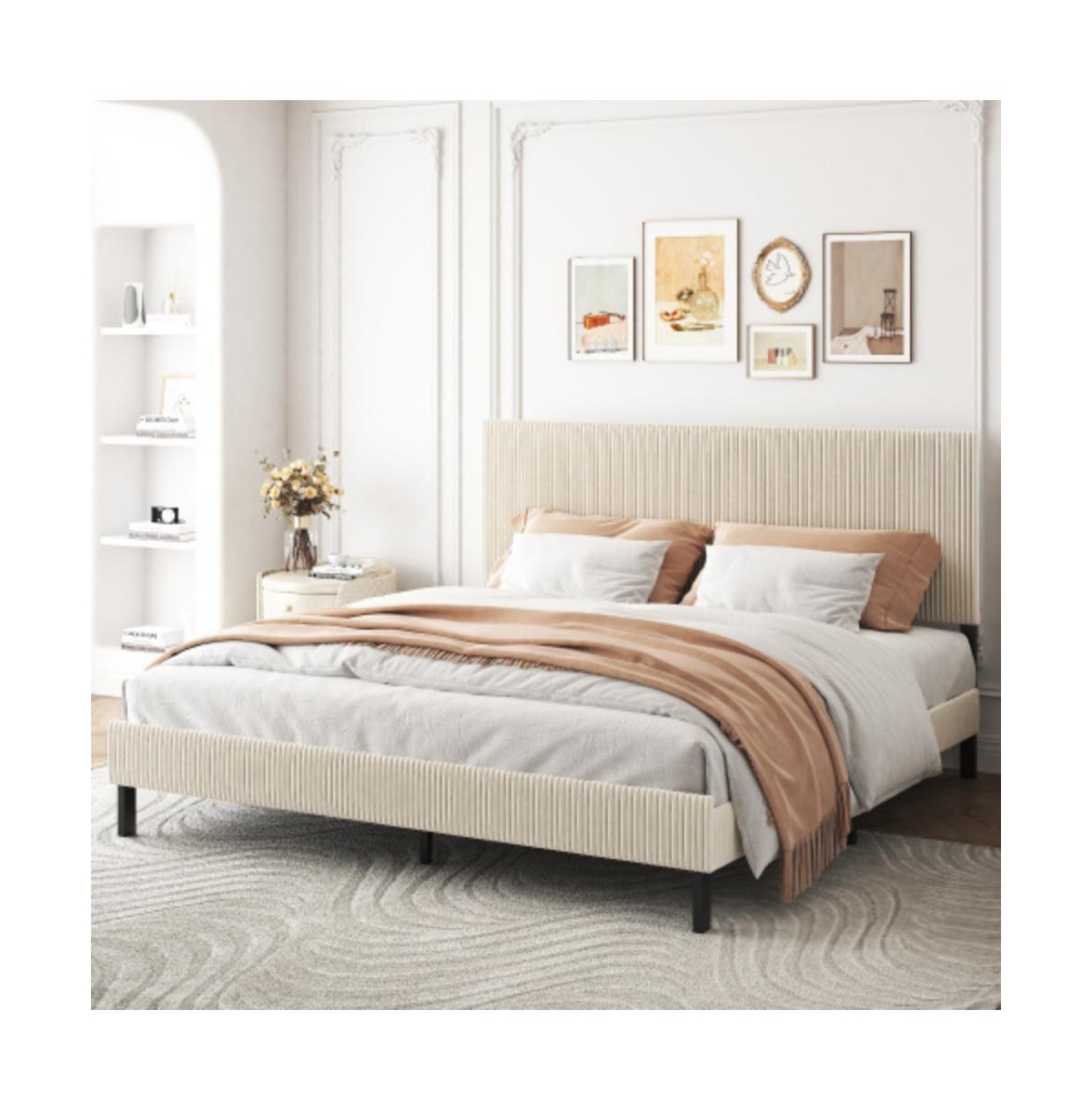 Click here for Lucky One King Size Platform Bed Frame with Uphols... prices