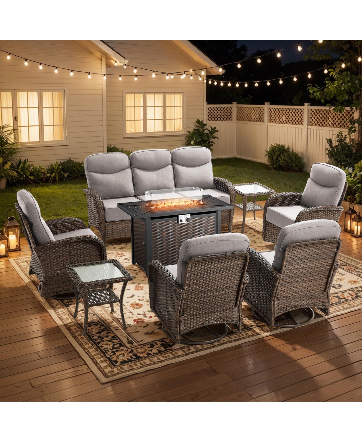 Click here for Pocassy 8 Piece Outdoor Furniture Set with 6-inch... prices